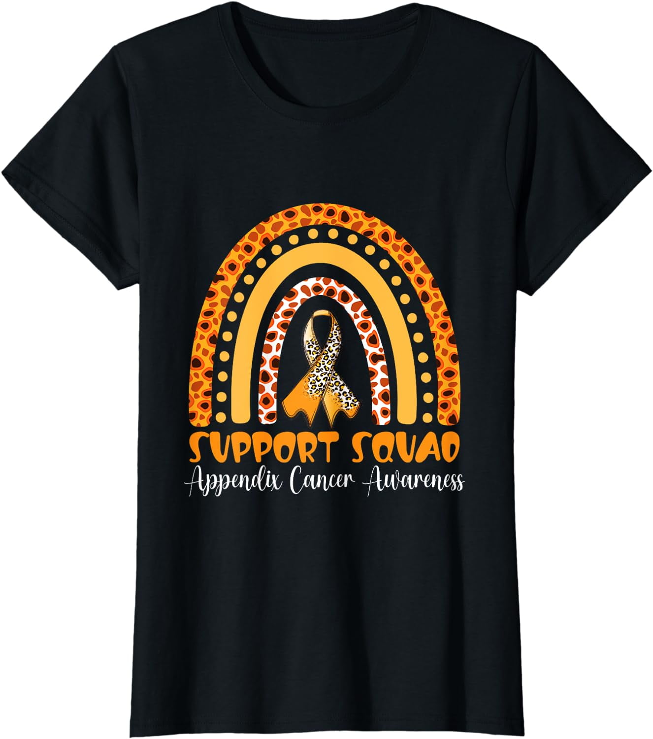 Support Team Squad Ribbon Appendix Cancer Awareness Month T-Shirt ...