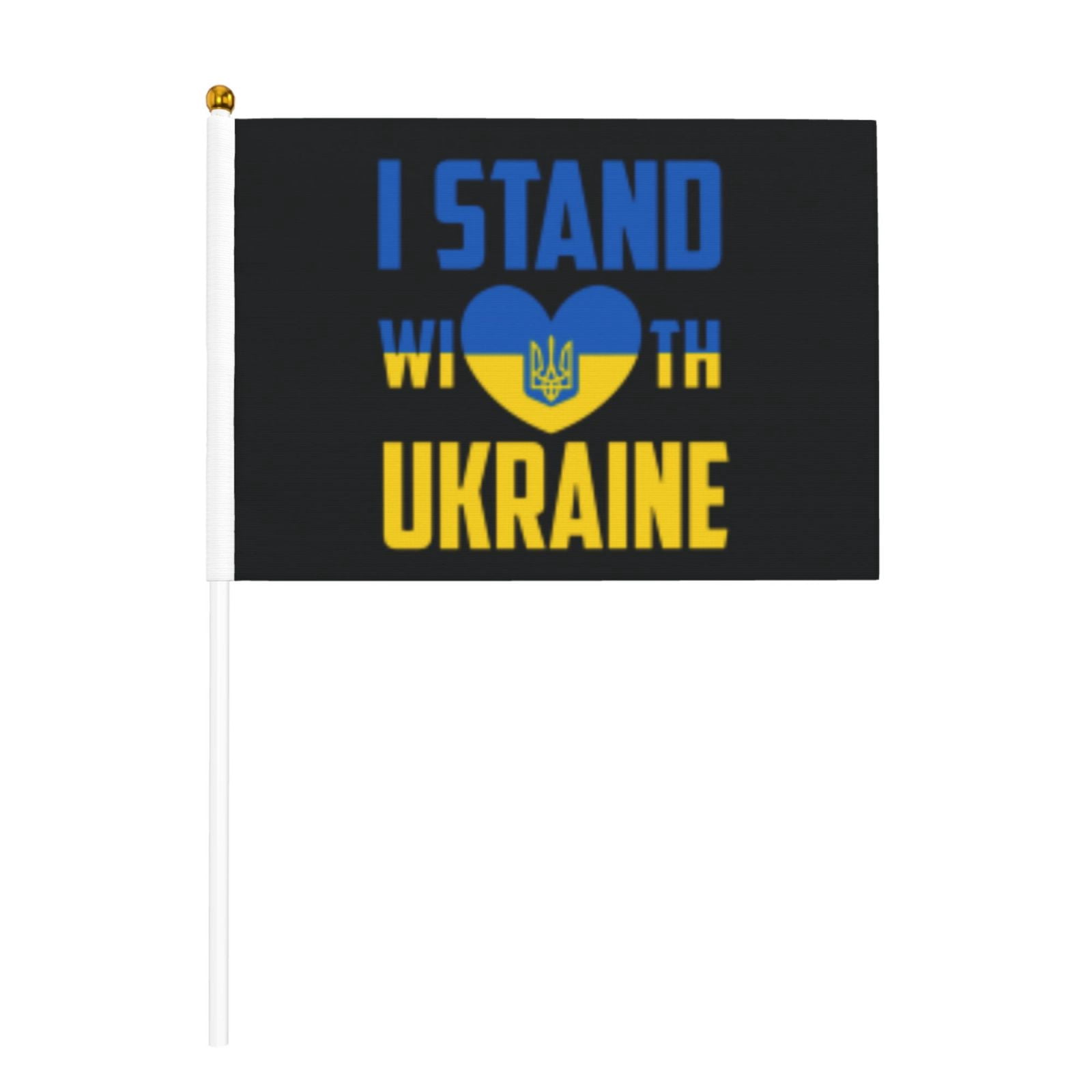Support U-kraine I Stand With U-kraine Flag Small Mini Hand Held Flags ...