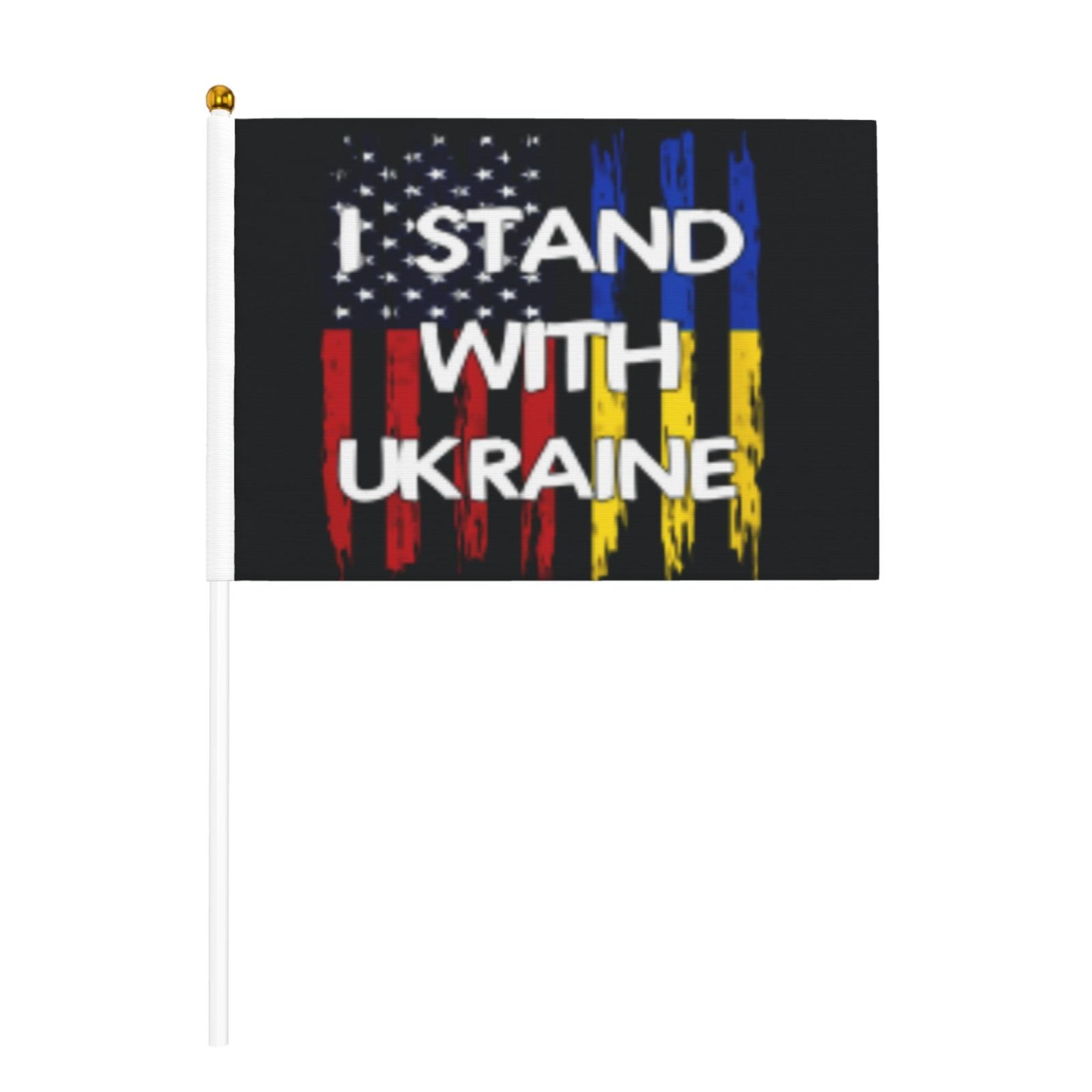 Support U-kraine I Stand With U-kraine Flag Small Mini Hand Held Flags ...
