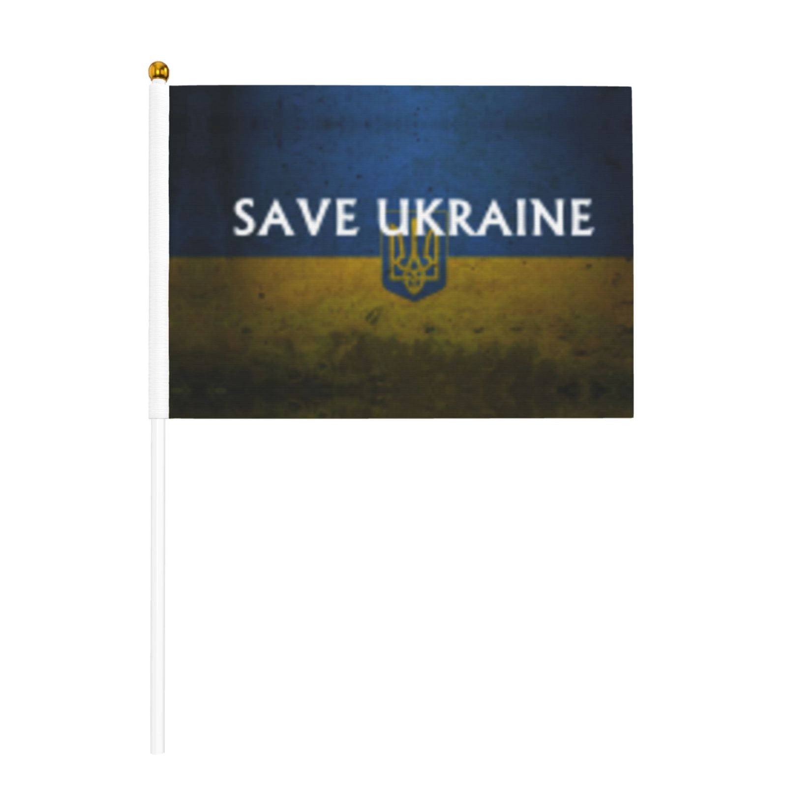 Support U-kraine I Stand With U-kraine Flag Small Mini Hand Held Flags ...