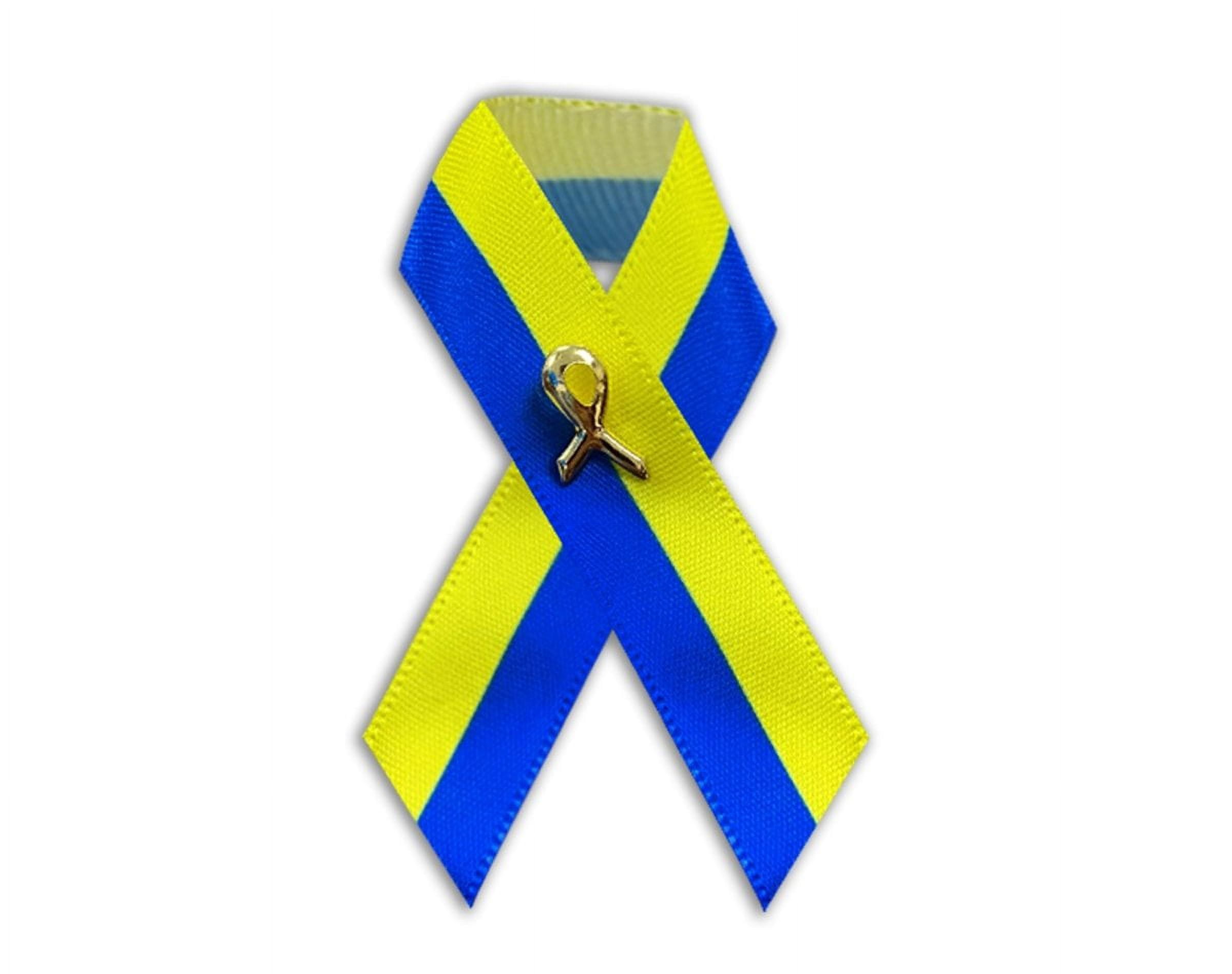 Support Ukraine Flag Satin Blue & Yellow Ribbon Pins - Walmart.com