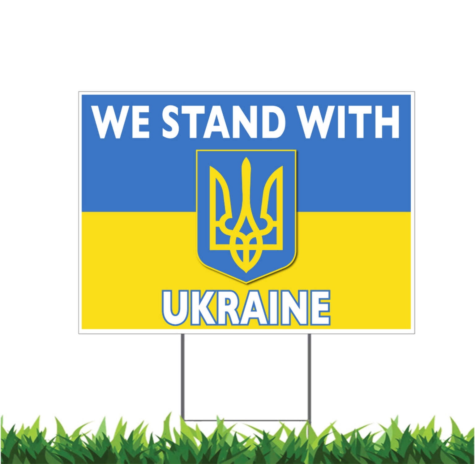 Support Ukraine, Stand with Ukraine, Ukraine Flag, Coat of Arms, Yard ...