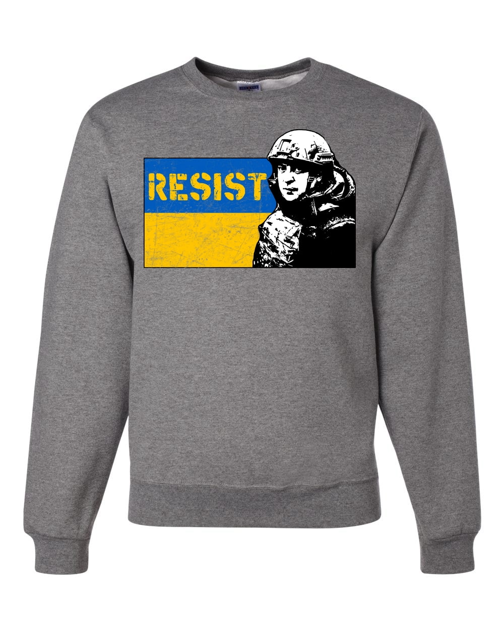 Support Ukrainian Flag Zelensky RESIST Unisex Crewneck Graphic ...