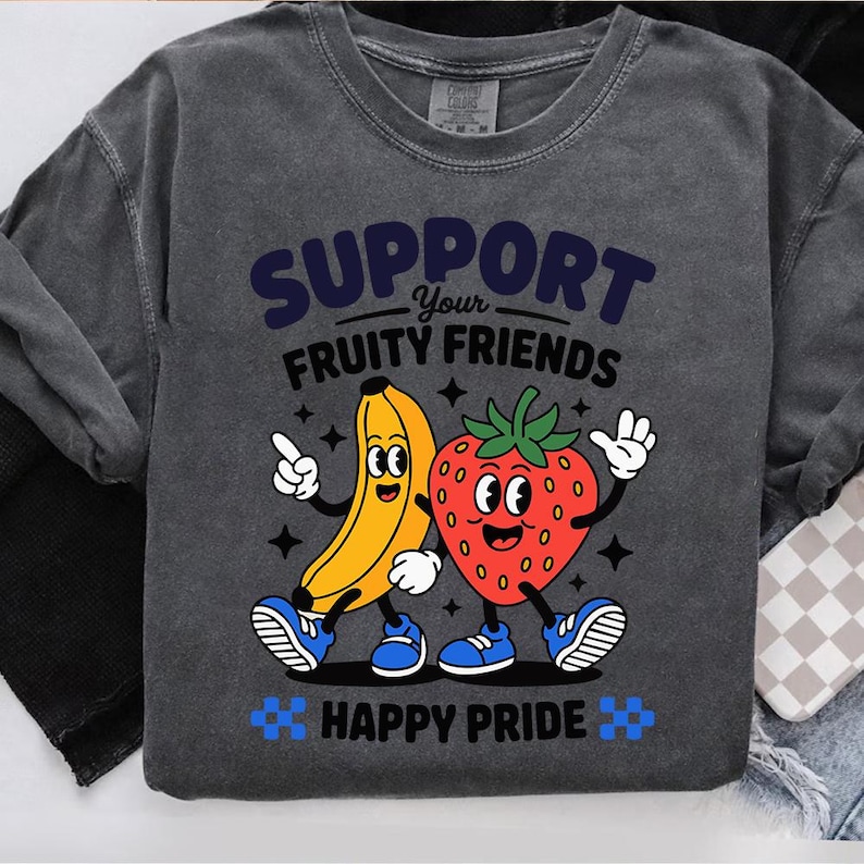 Support Your Fruity Friends Sublimation Design - Fruits Lgbt Pride ...
