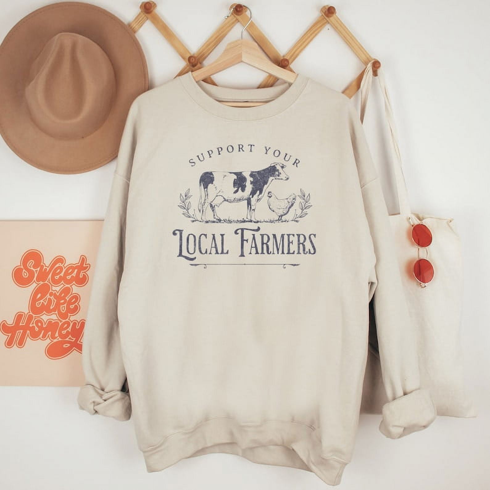 Support Your Local Farmers Sweatshirt Western Farming Crewneck Country ...