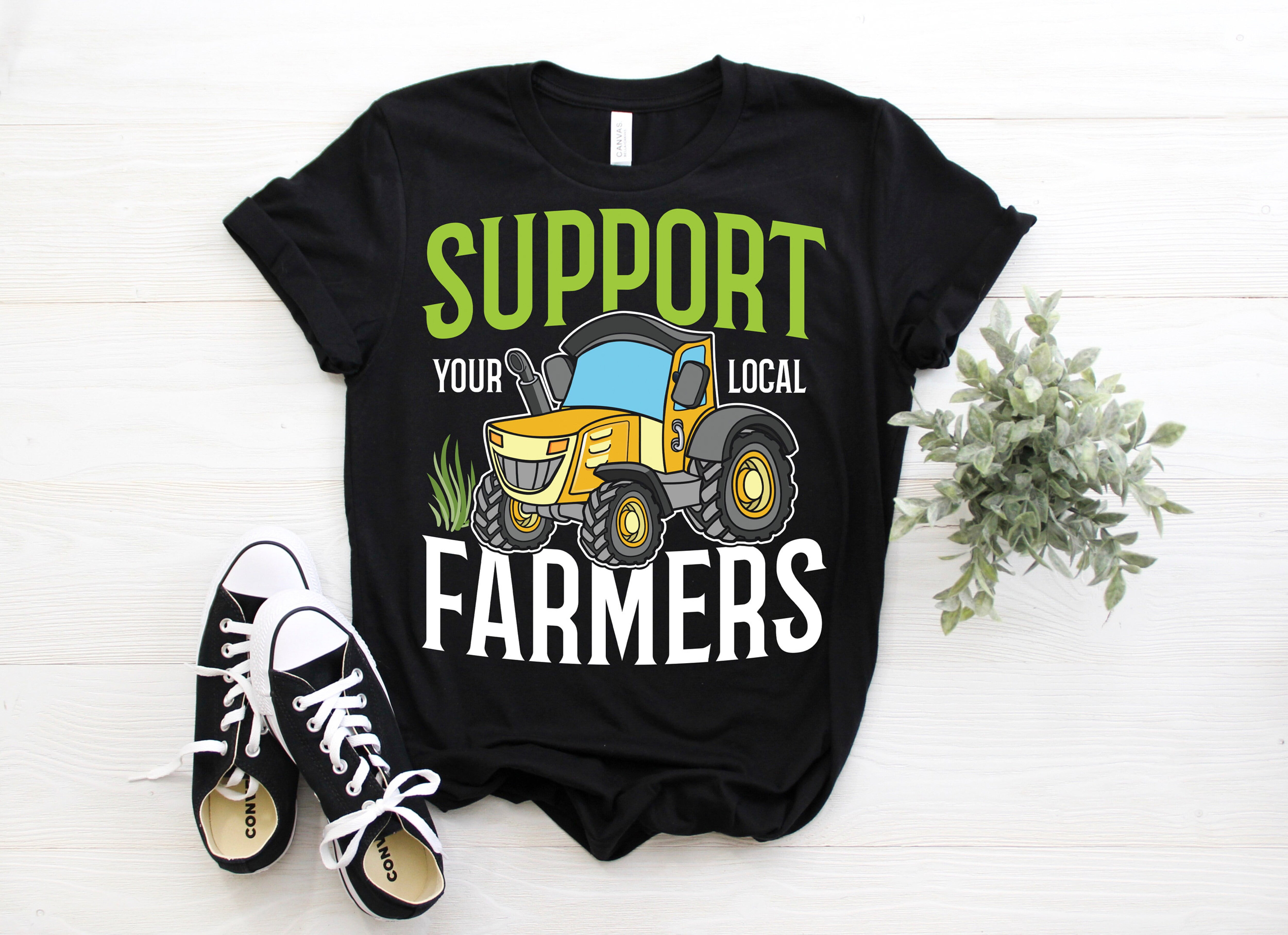Support Your Local Farmers Tractor T-Shirt, Funny Farming Gift, Farm ...