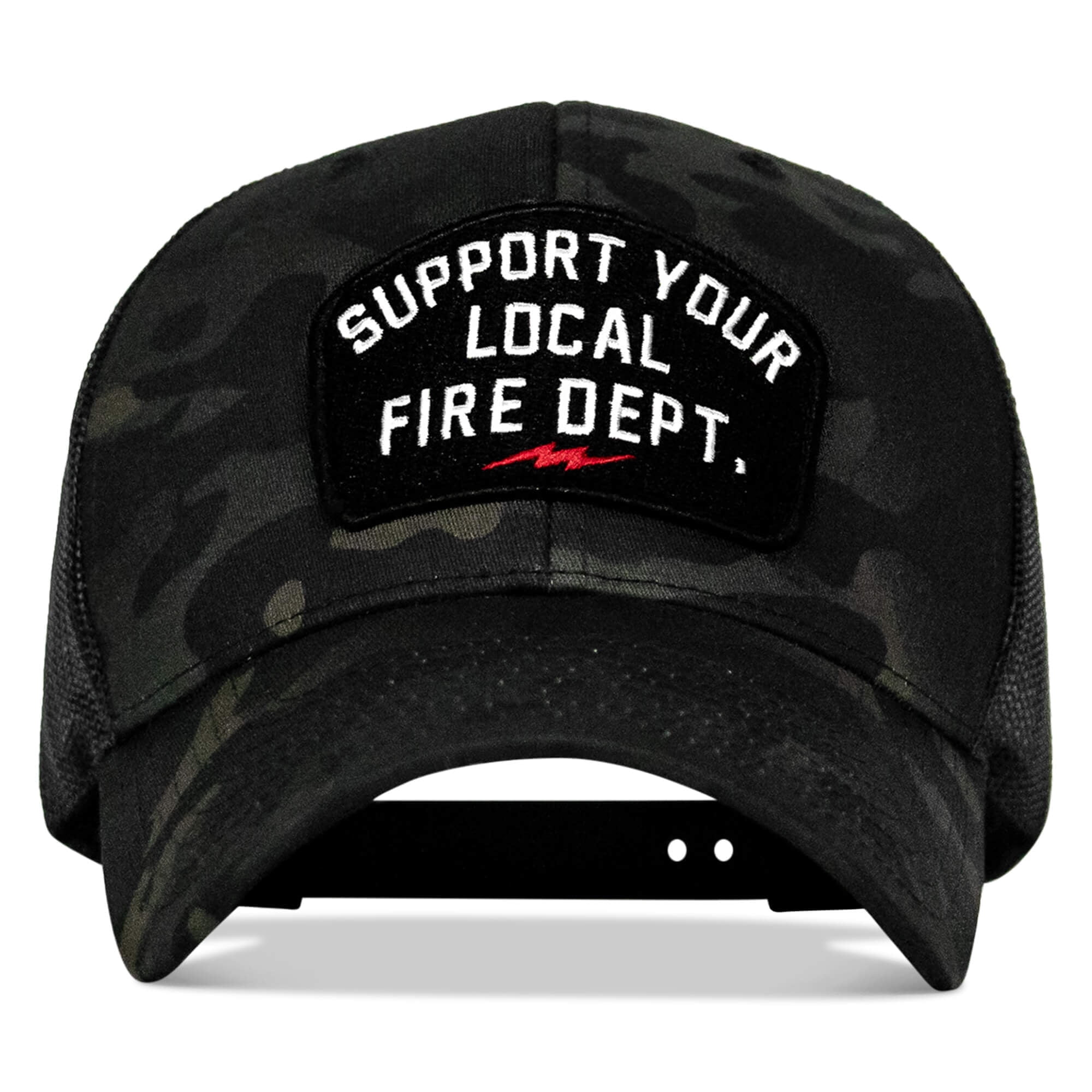 Combat Iron Support Your Local Fire Dept. Snapback Hat – Black Multicam – Structured Fit ...