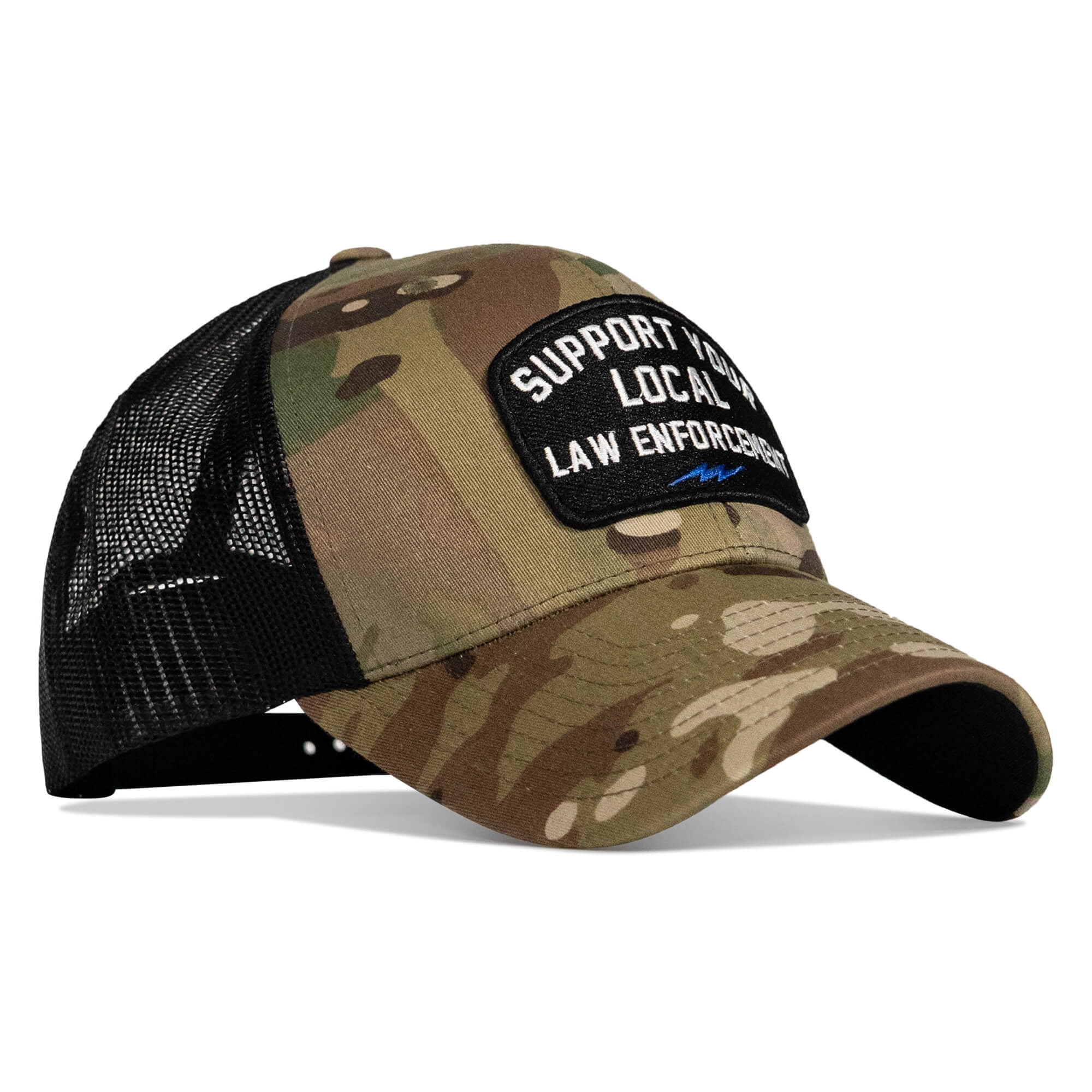Support Your Local Law Enforcement Mid-Profile Snapback Hat Multicam ...
