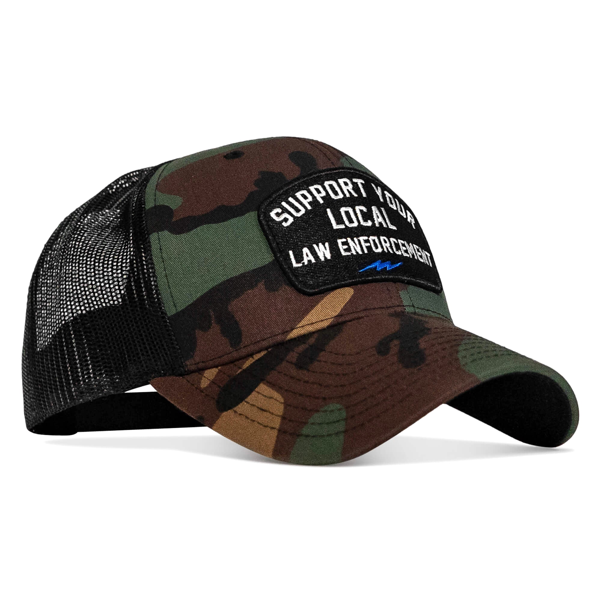 Support Your Local Law Enforcement Mid-Profile Snapback Hat Woodland ...