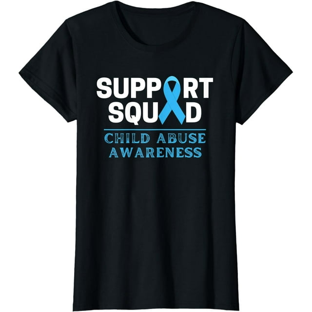 Support squad men women kids child abuse Awareness slogans T-Shirt ...