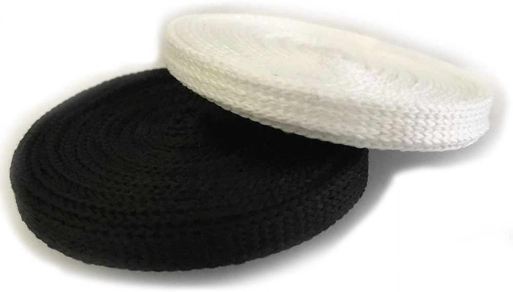 Suppy 3/8" Polyester Black/White Flat Draw String Draw Cord Trim Lace ...