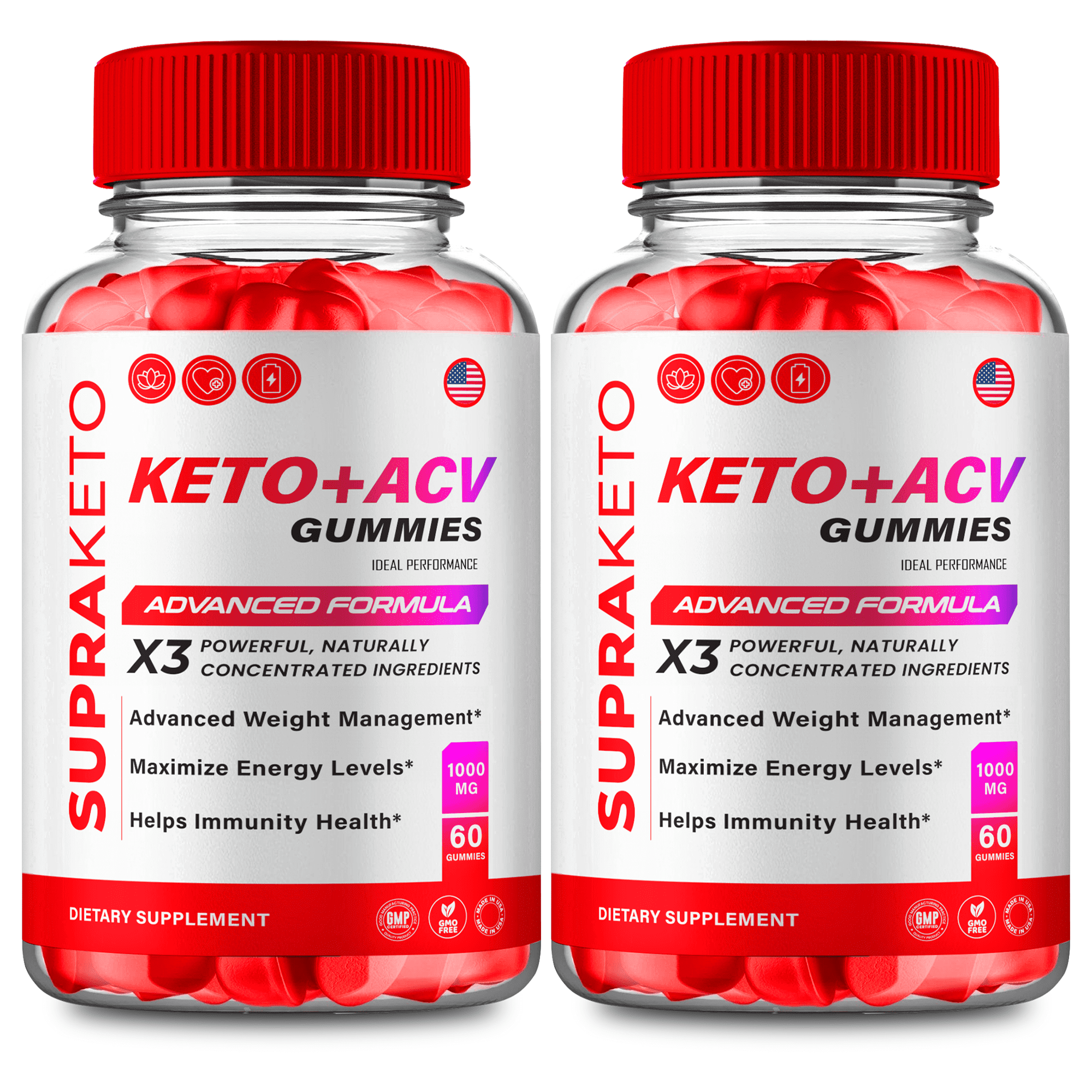 Supra Keto ACV Gummies SupraKeto ACV-Keto Gummies 1000MG (2 Pack ...