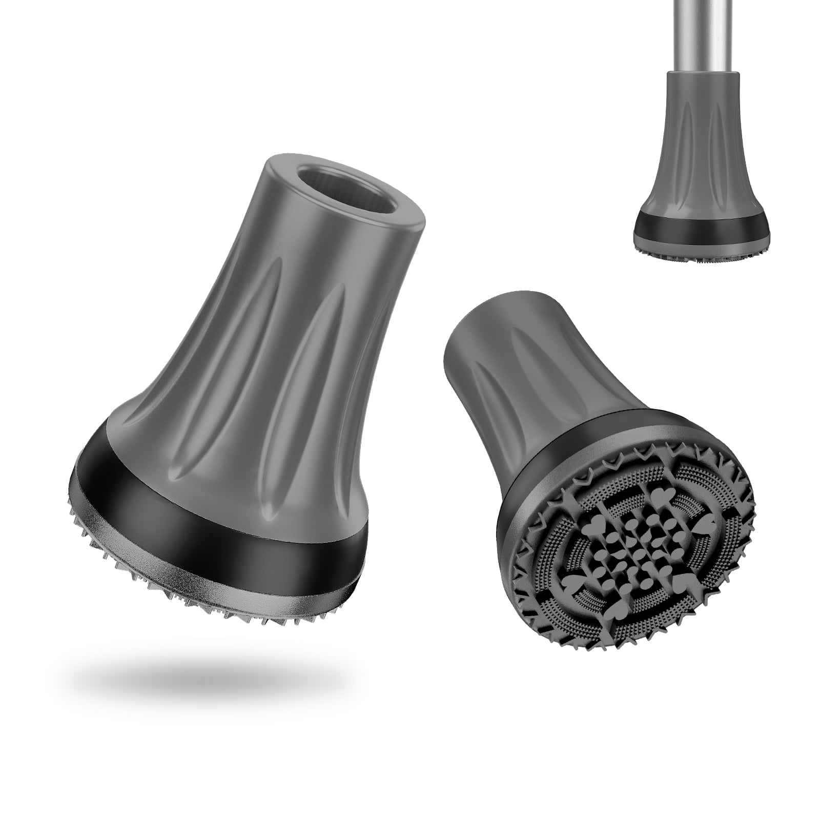 SupreGear 3/4" Heavy Duty Anti-Slip Rubber Cane Tips, 2-Pack, Gray ...
