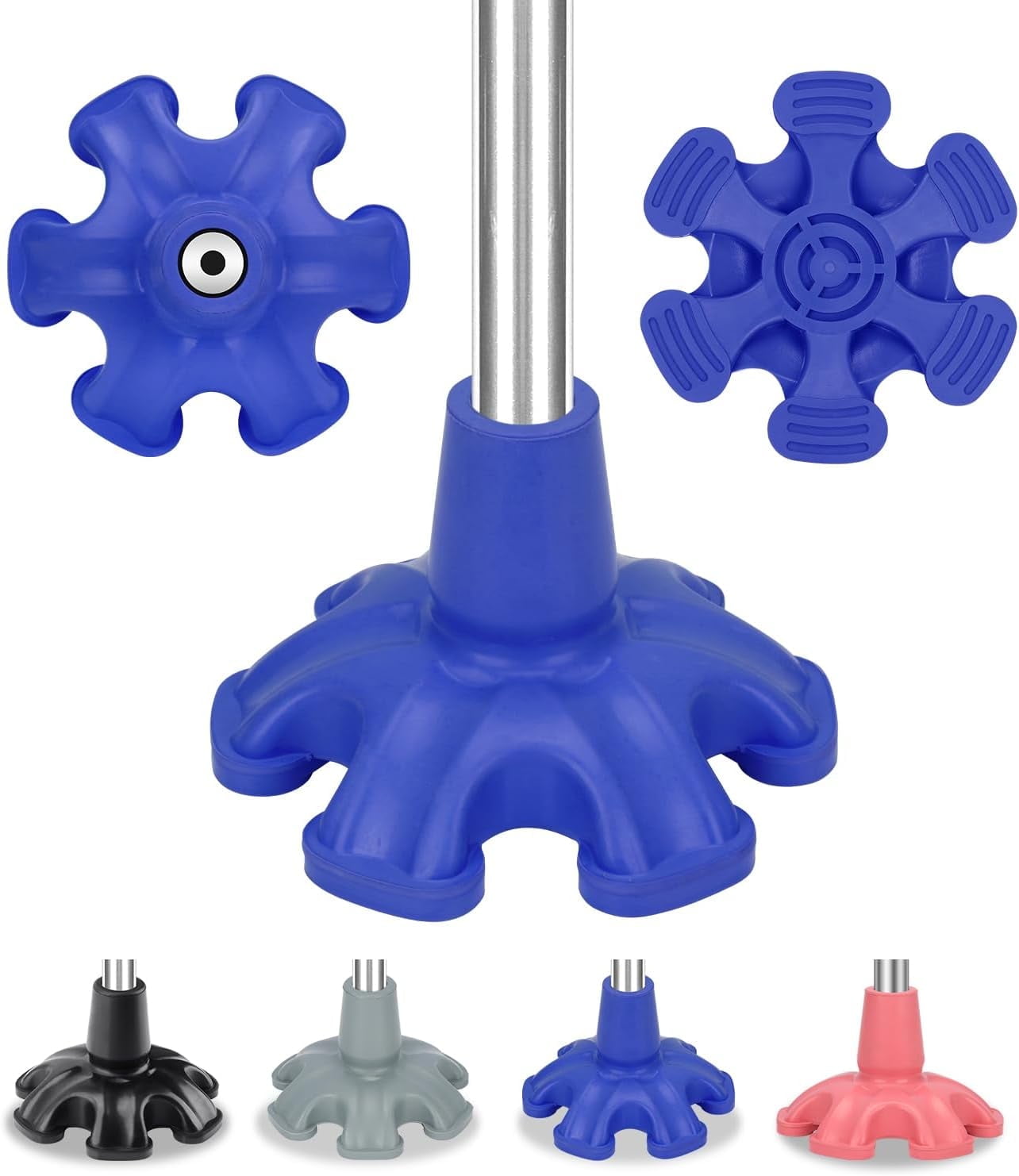 SupreGear Cane Tip, 3/4 inch Self-Standing Heavy Duty Rubber Base, Six ...