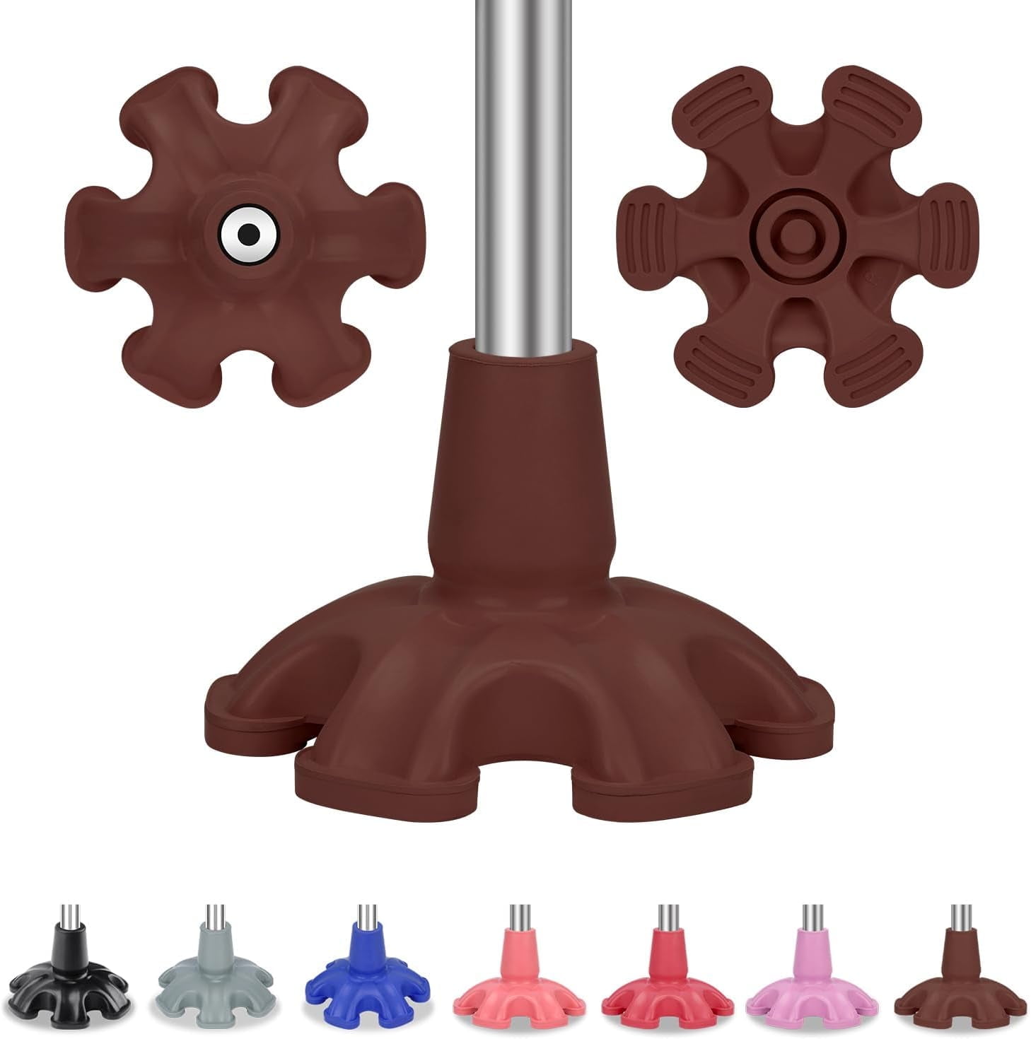 SupreGear Cane Tip, 3/4 inch Self-Standing Heavy Duty Rubber Base, Six ...