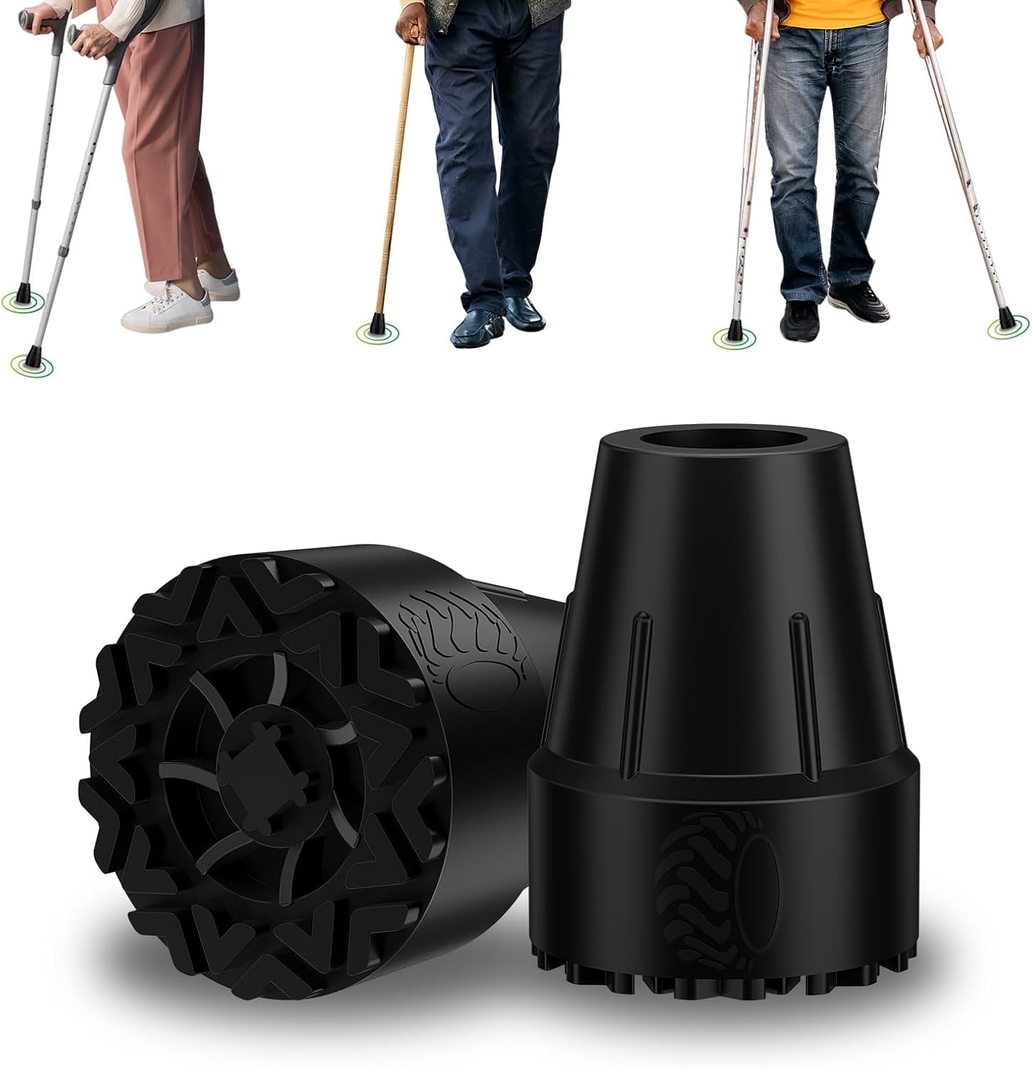 SupreGear Cane Tips 3/4 Inch Heavy Duty Rubber Traction Stability 2 ...