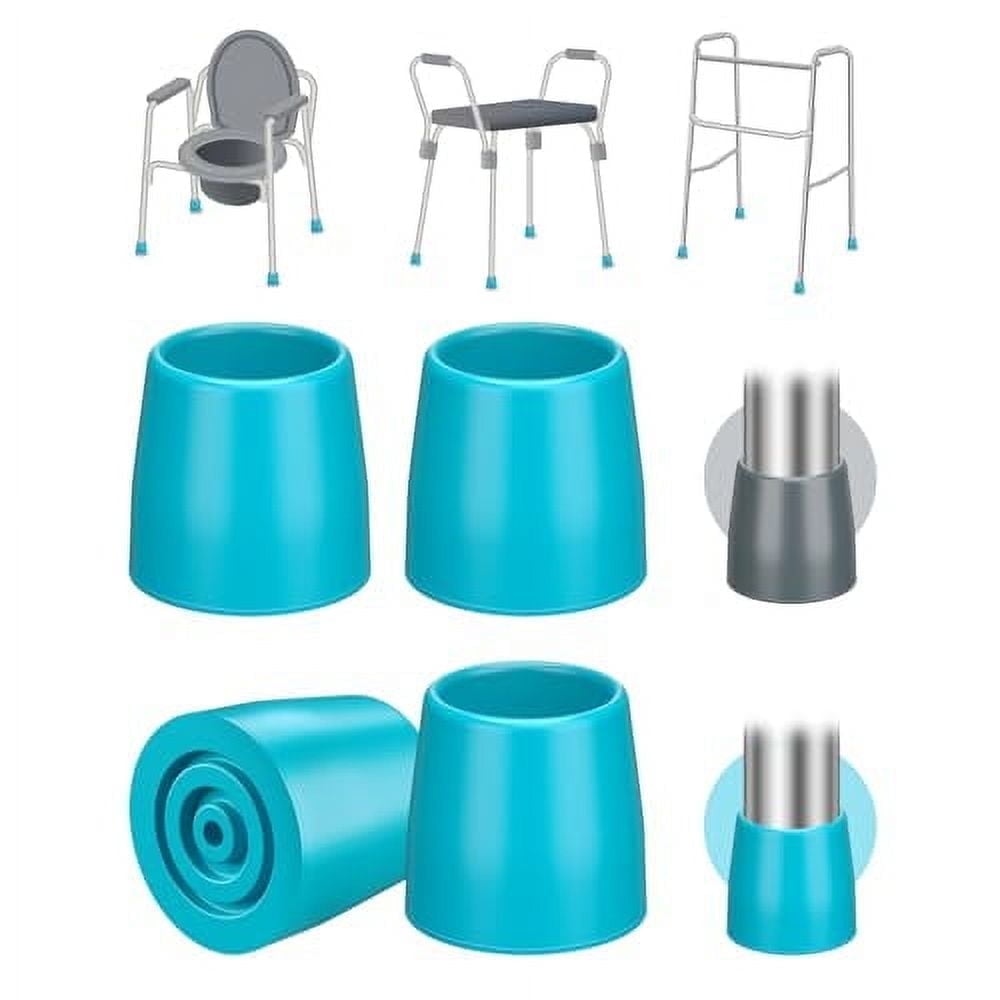 SupreGear Cane Tips (4-Pack), Blue, 1 1/8 inch Heavy Duty Rubber ...