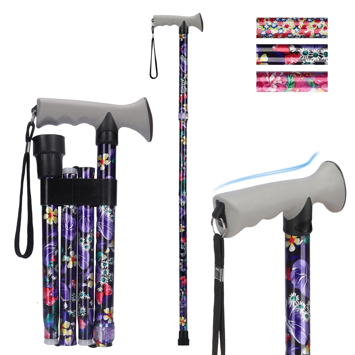 SupreGear Folding Cane, Adjustable Lightweight Travel Cane with Soft ...