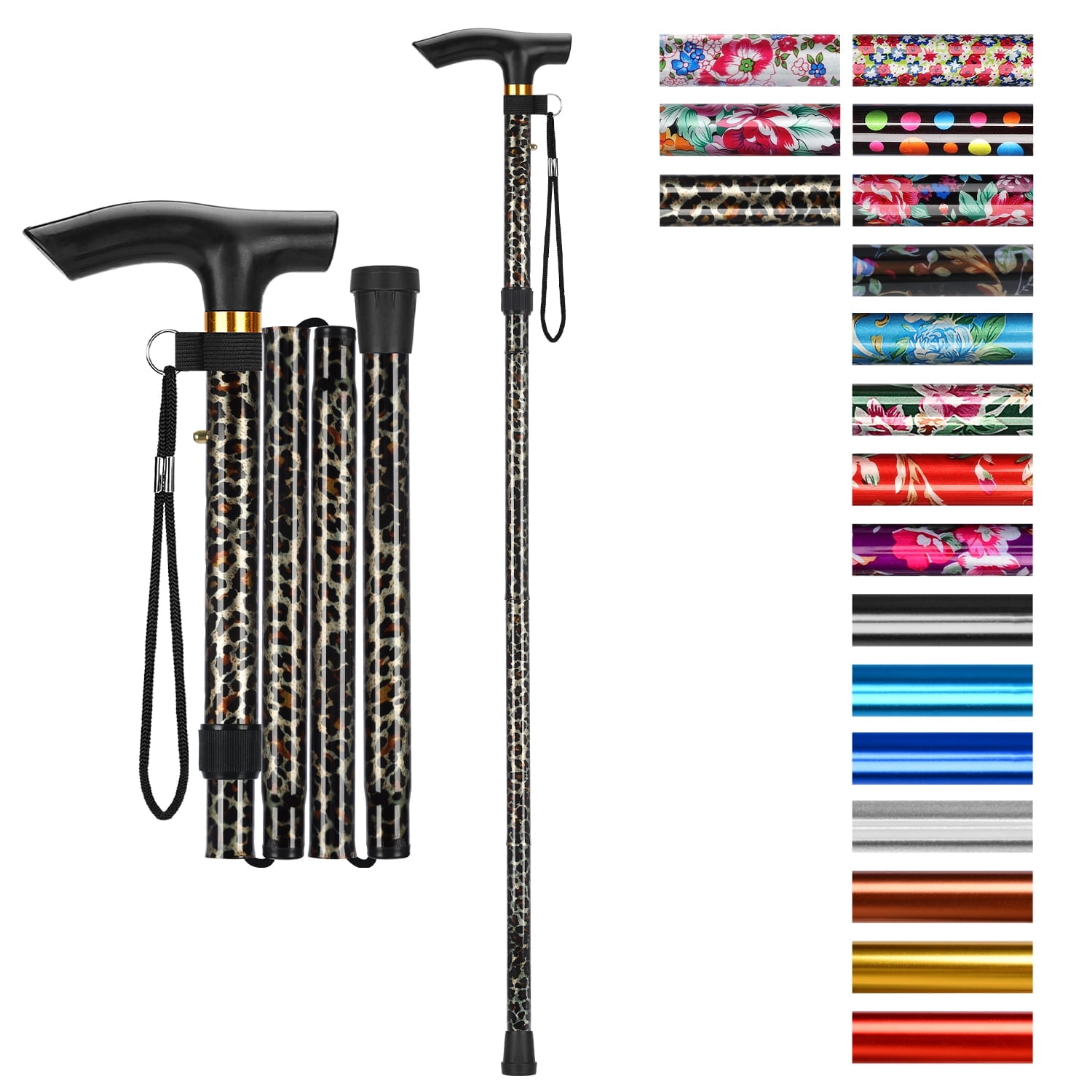 SupreGear Adjustable Folding Cane for Seniors & Adults - Lightweight ...