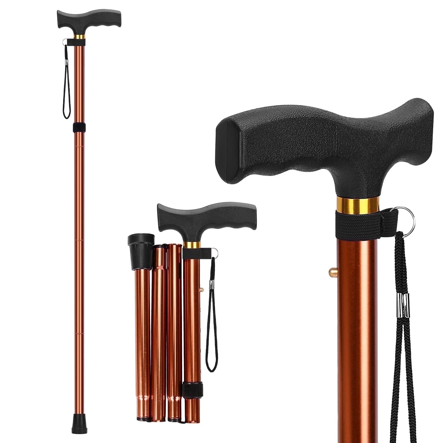 SupreGear Lightweight Folding Aluminum Walking Cane, T-Handle for ...
