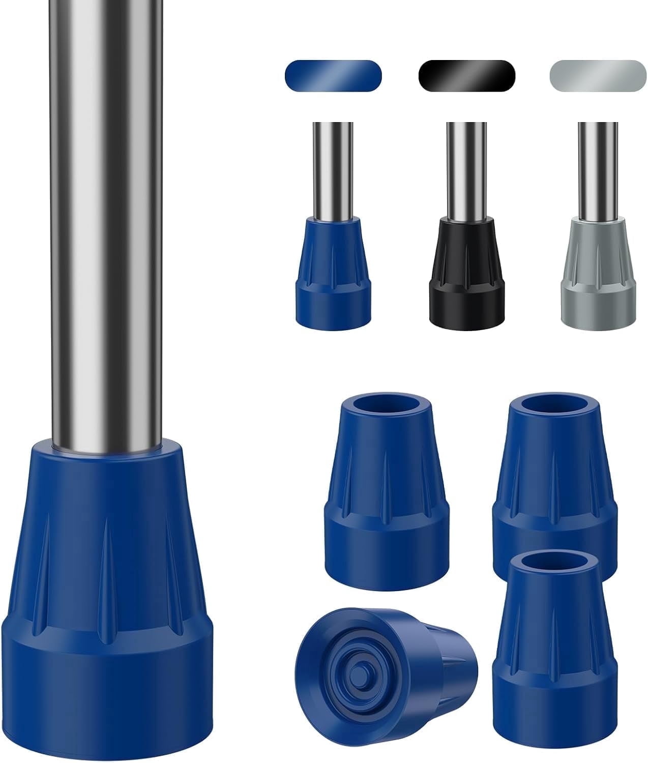 SupreGear 7/8" Crutch Tip Replacement Caps, Rubber Non-Slip Cane and ...