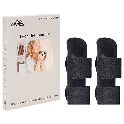 SupreGear Kids Finger Splint Support, Black, 6-Pack Adjustable Pinky ...