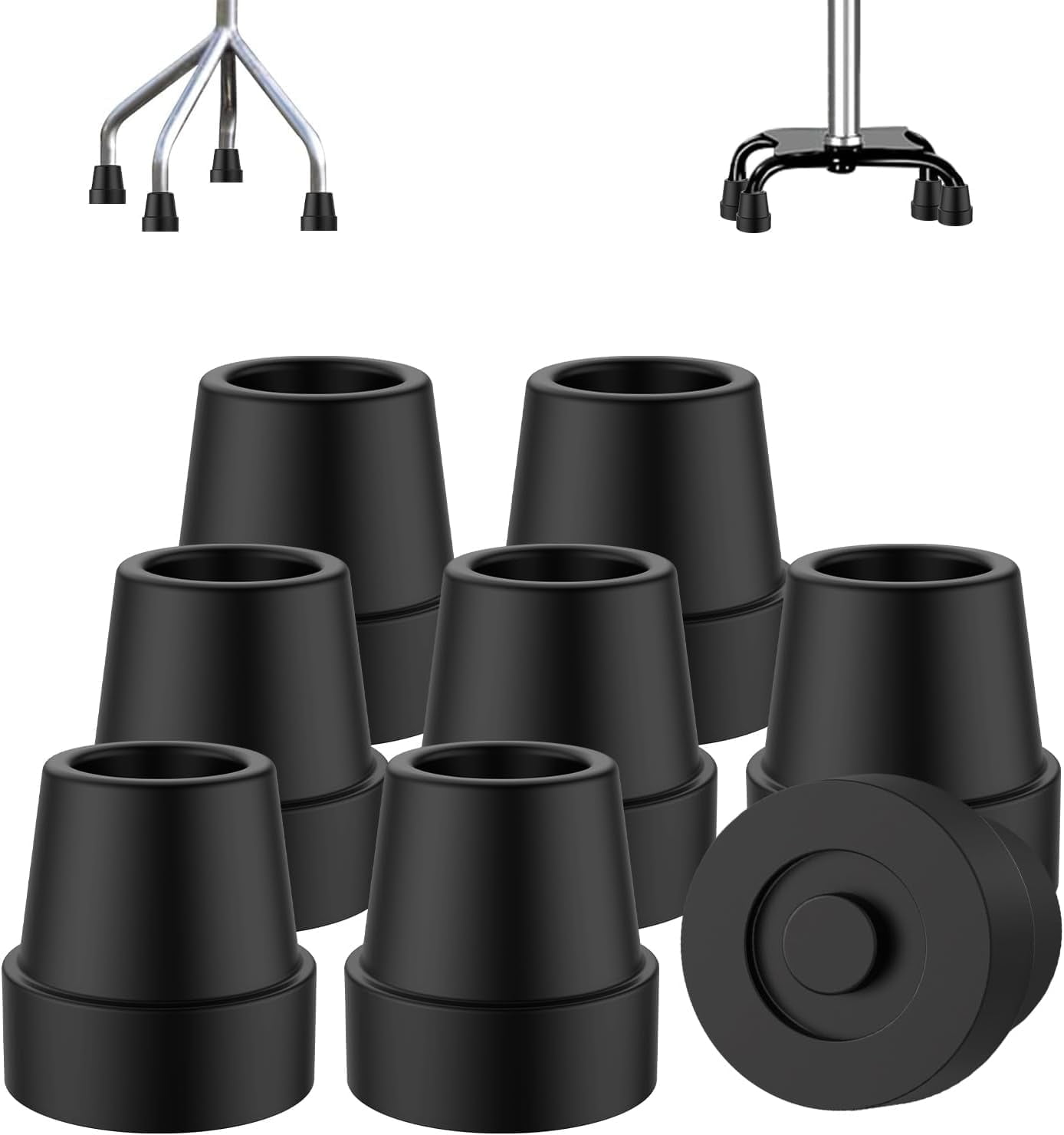 SupreGear Rubber Cane Tips 1/2 Inch for Walking and Standing Canes, 8 ...