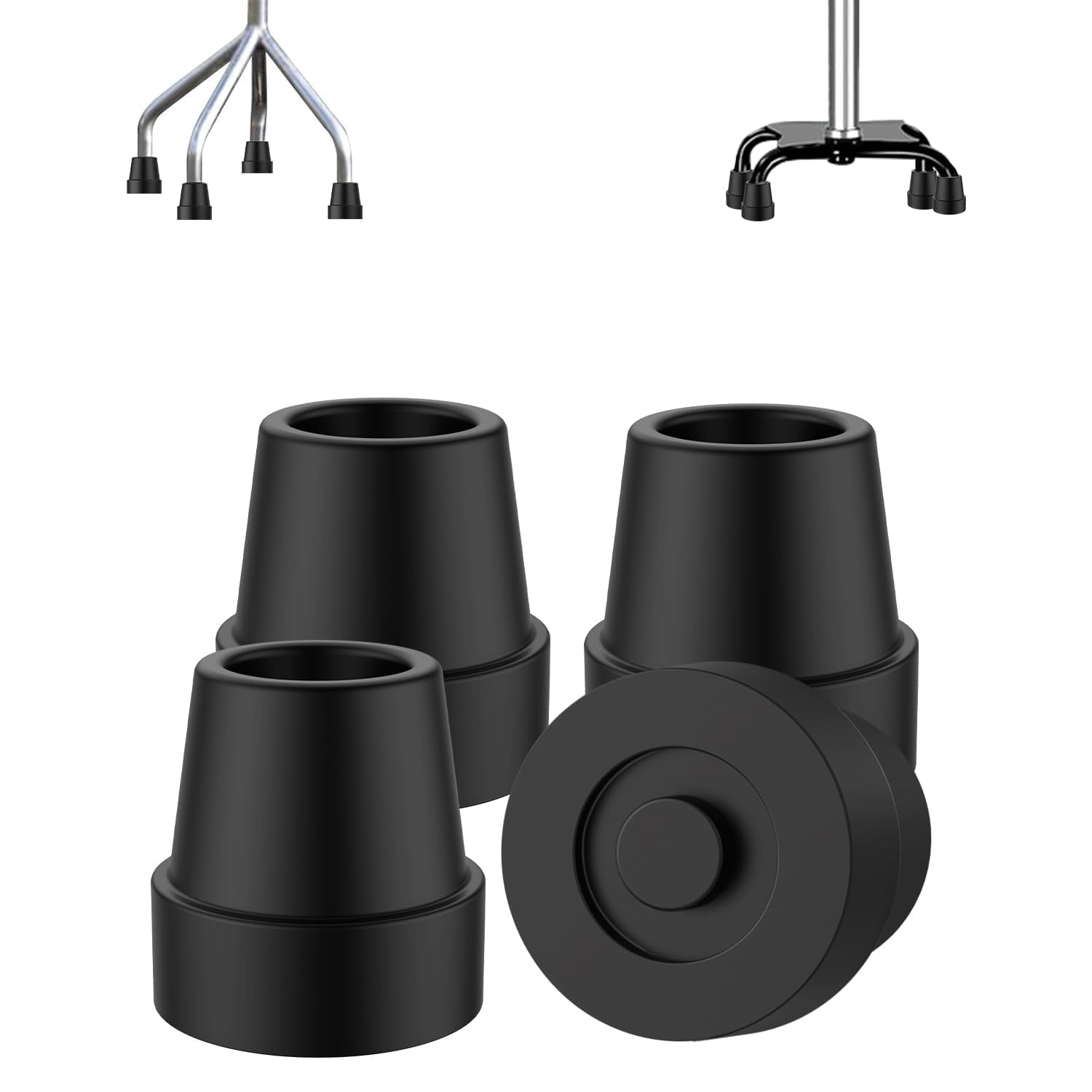 SupreGear Non-Slip Rubber Cane Tips, Quad Replacement Foot for Folding ...