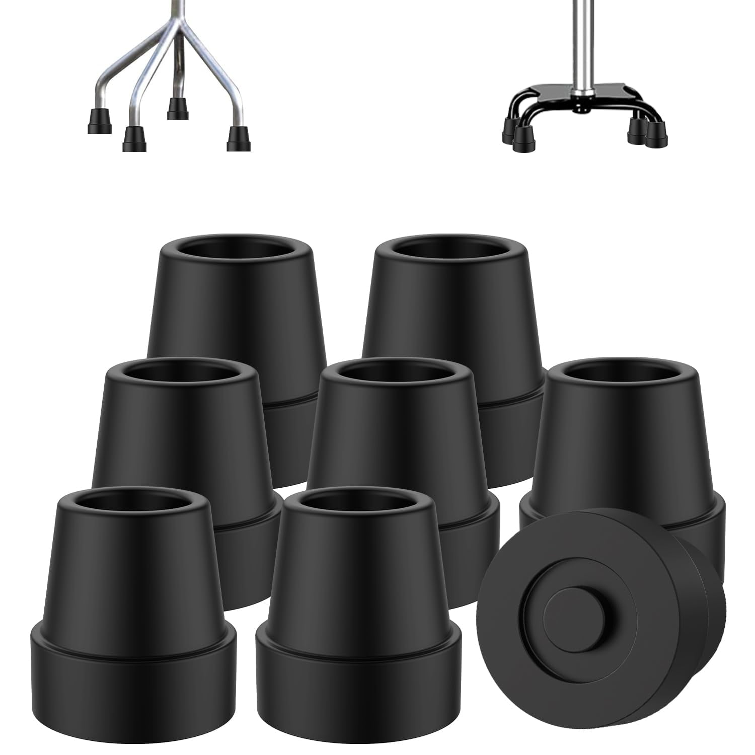 SupreGear Non-Slip Rubber Cane Tips, Quad Replacement Foot for Folding ...