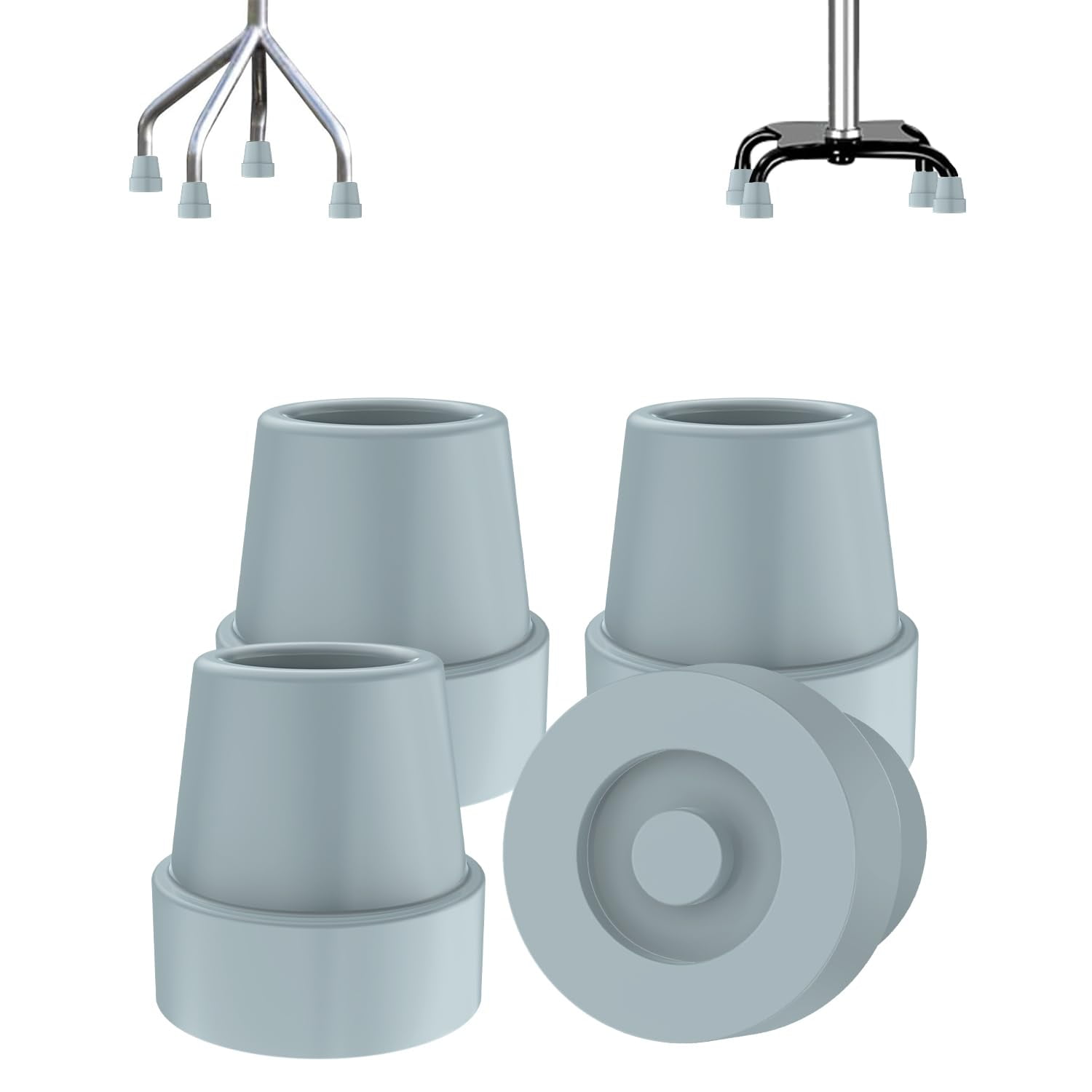 SupreGear Non-Slip Rubber Cane Tips, Quad Replacement Foot for Folding ...