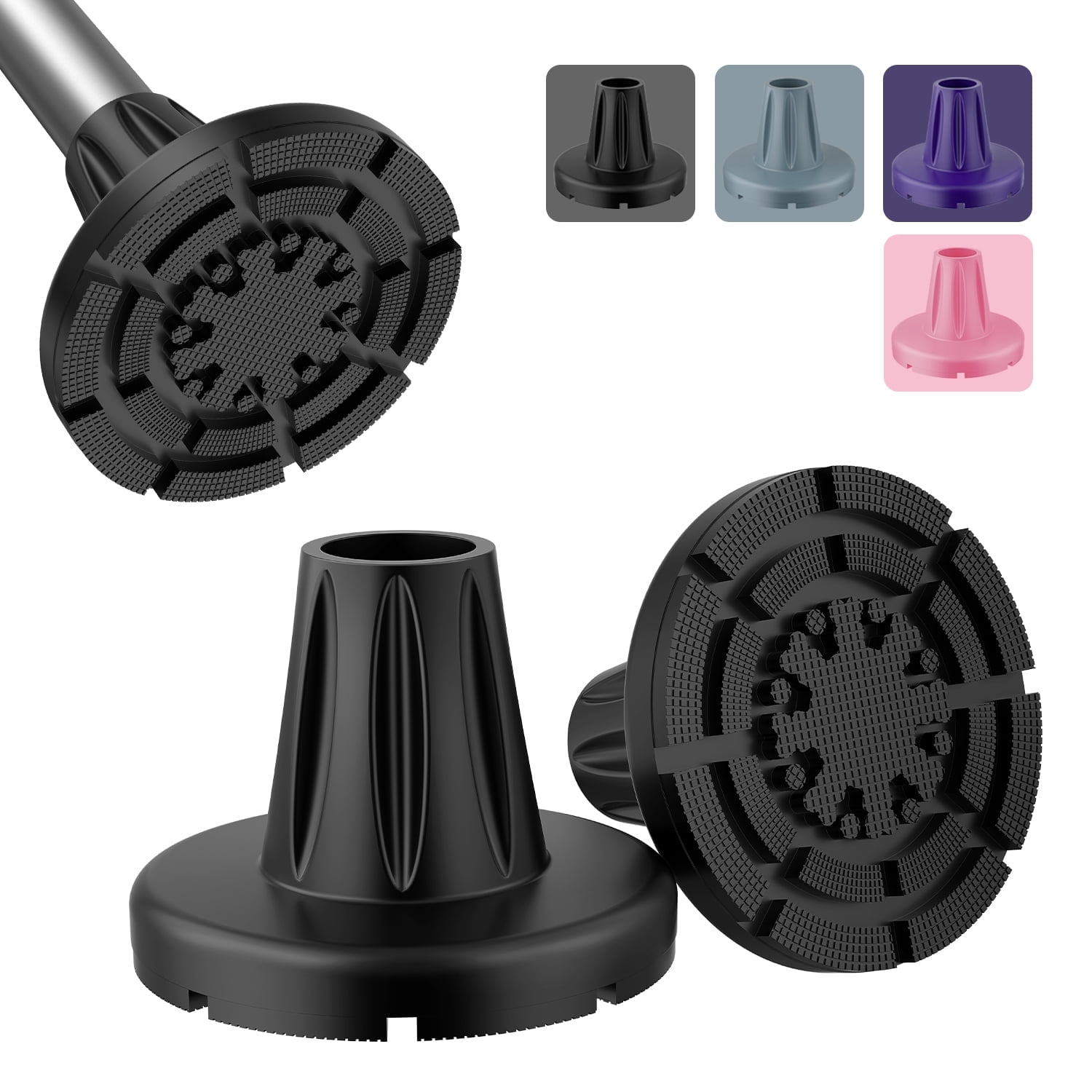 SupreGear 3/4 inch Rubber Cane Tips, Heavy Duty Widen Base for Seniors ...