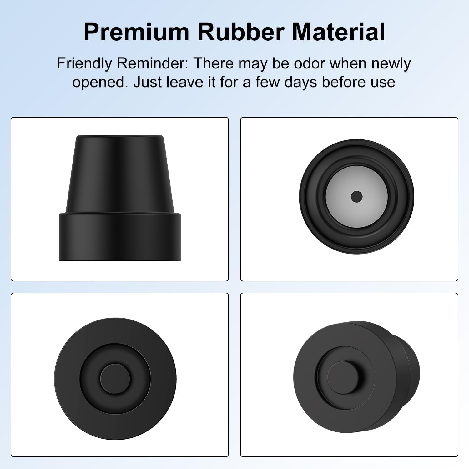 Supregear 4 Pack Non-Slip Quad Rubber Cane Tips, 1/2 inch, Walking ...