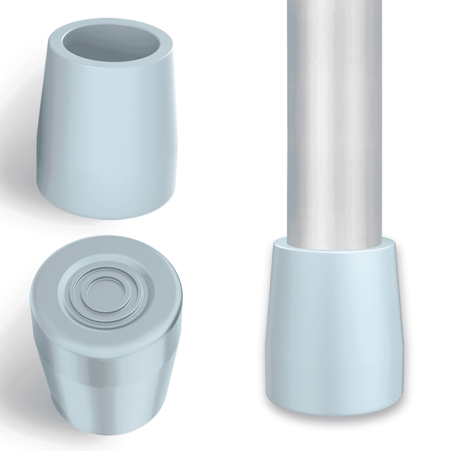 SupreGear Rubber Walker Tips, Non-Skid Glide Caps with Metal Insert, 1 ...