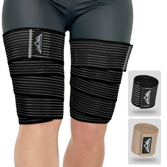 SupreGear Thigh Compression Sleeves, Adjustable Leg Support, Khaki, 59 ...