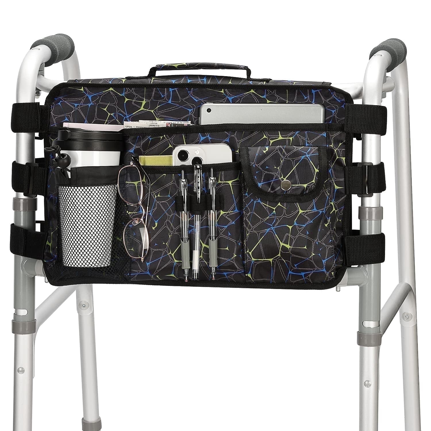 SupreGear Waterproof 9-Pocket Nylon Walker Bag, Black Plaid Organizer ...