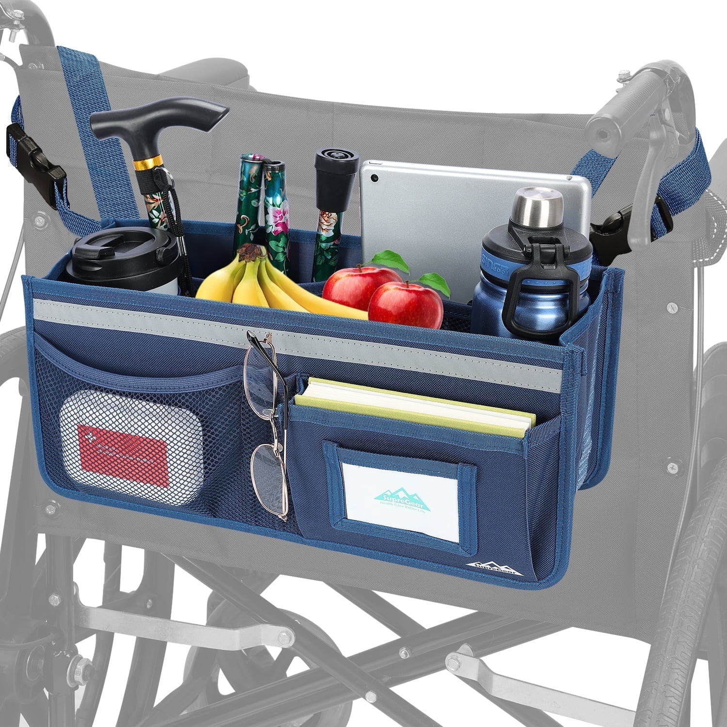SupreGear Wheelchair Basket, Large Waterproof Storage for Mobility aid ...