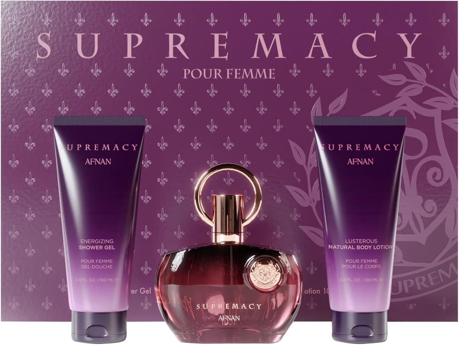 Supremacy Purple Perfume Gift Set – Eau De Perfume + Body + Shower Gel ...