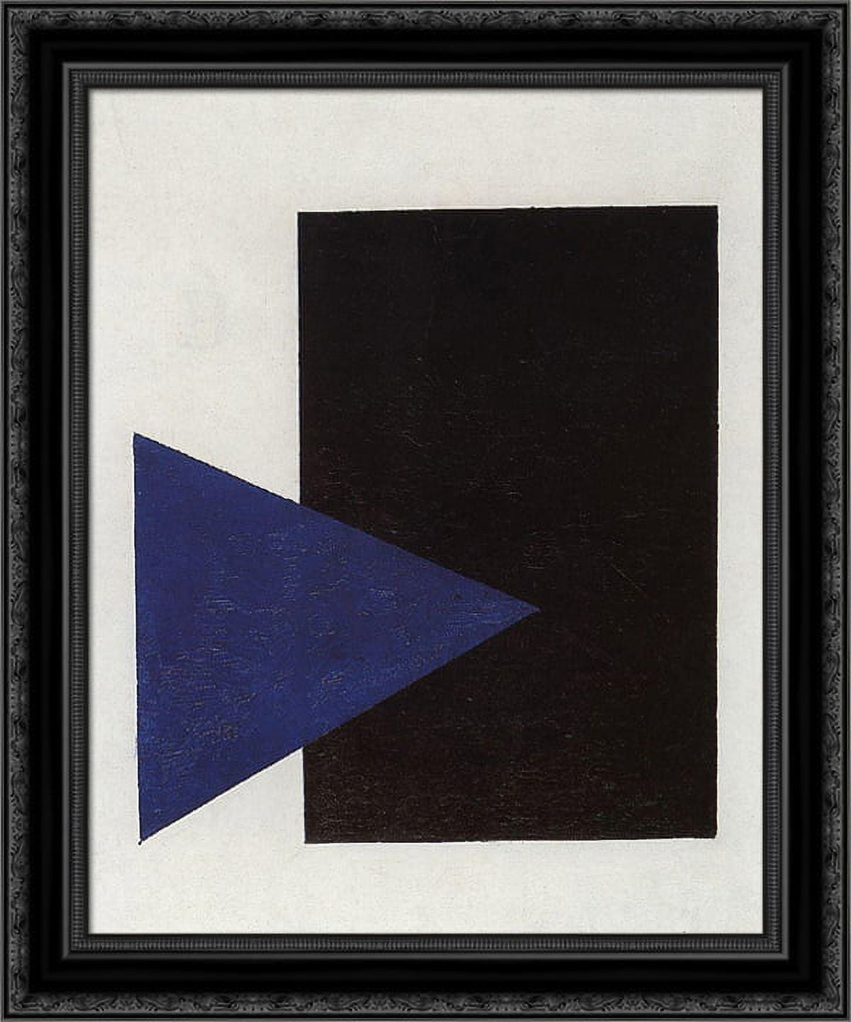 Suprematism with Blue Triangle and Black Square 20x24 Black Ornate Wood ...