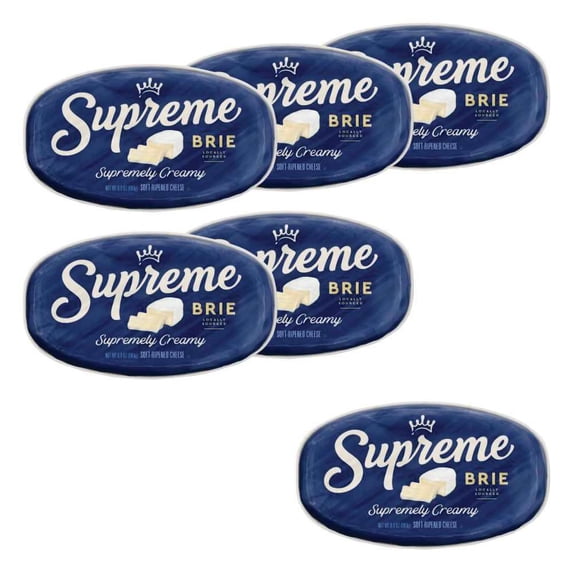 Supreme Brie Mini Oval Wheel, Creamy Rich Taste, 7 oz, 6 Pack - Walmart.com