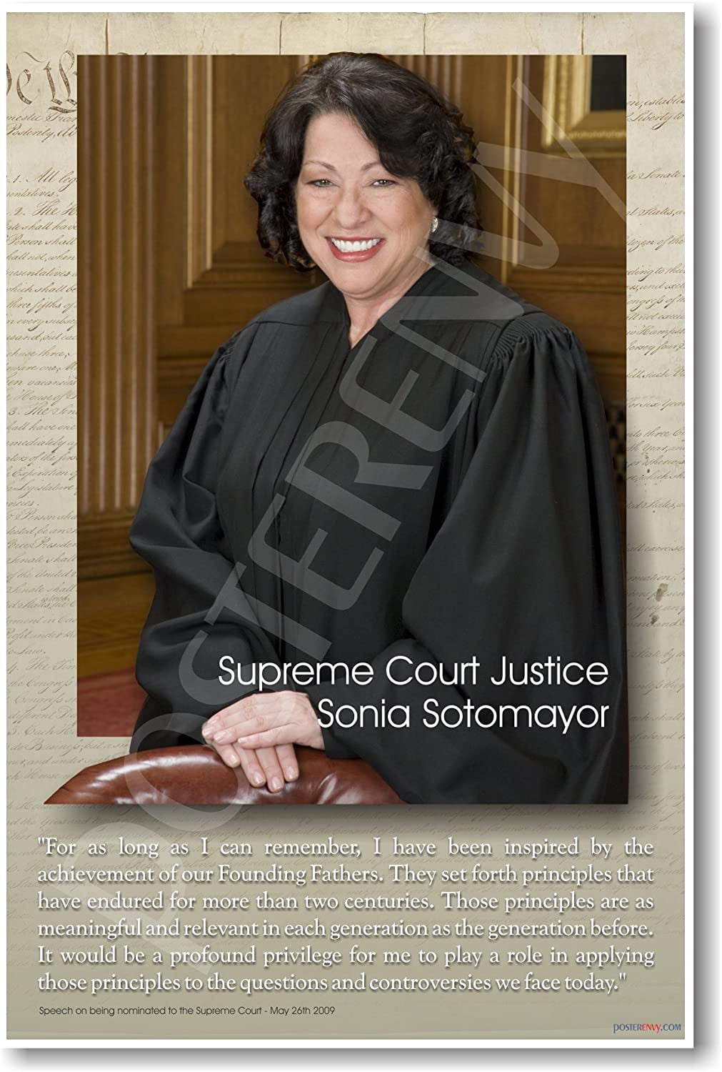 Supreme Court Justice - Sonia Sotomayor - Classroom Poster - Walmart.com