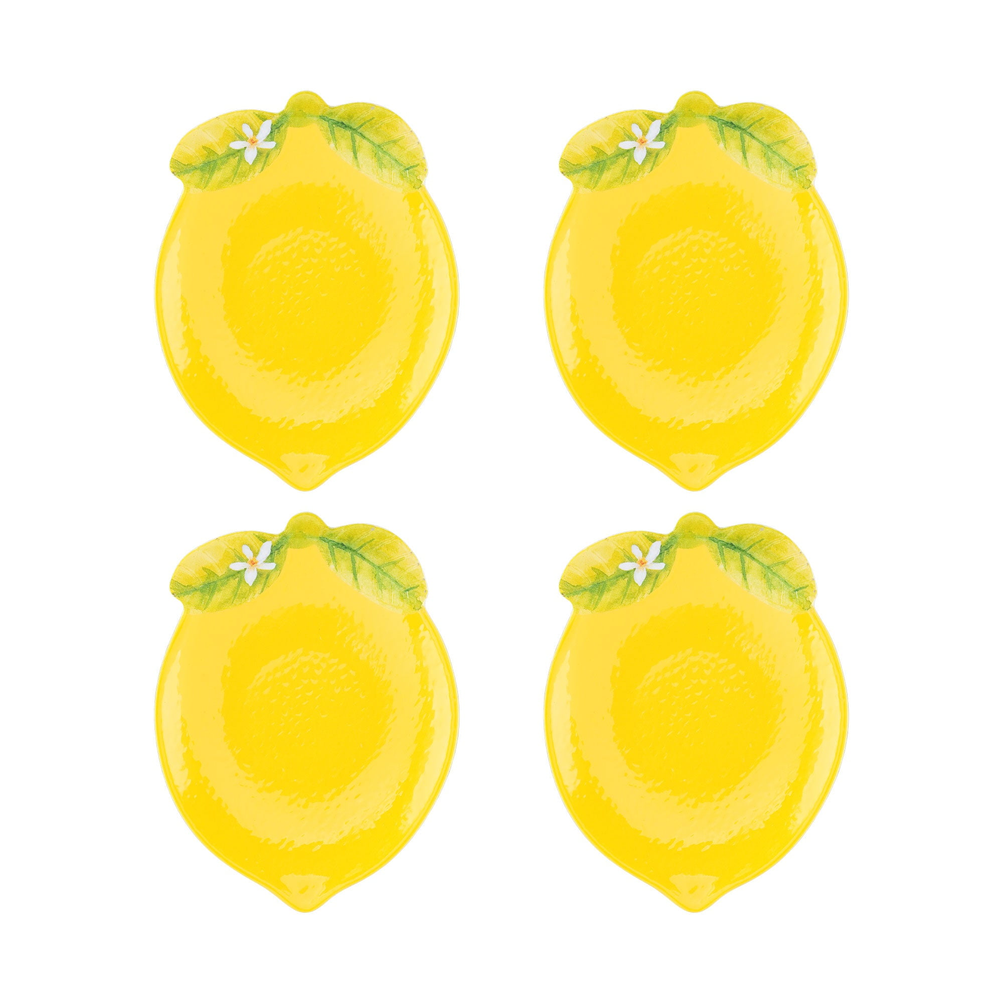 Gourmet Art 4-Piece Mini Lemon 5 Inch Melamine Dinner & Serving Plates ...
