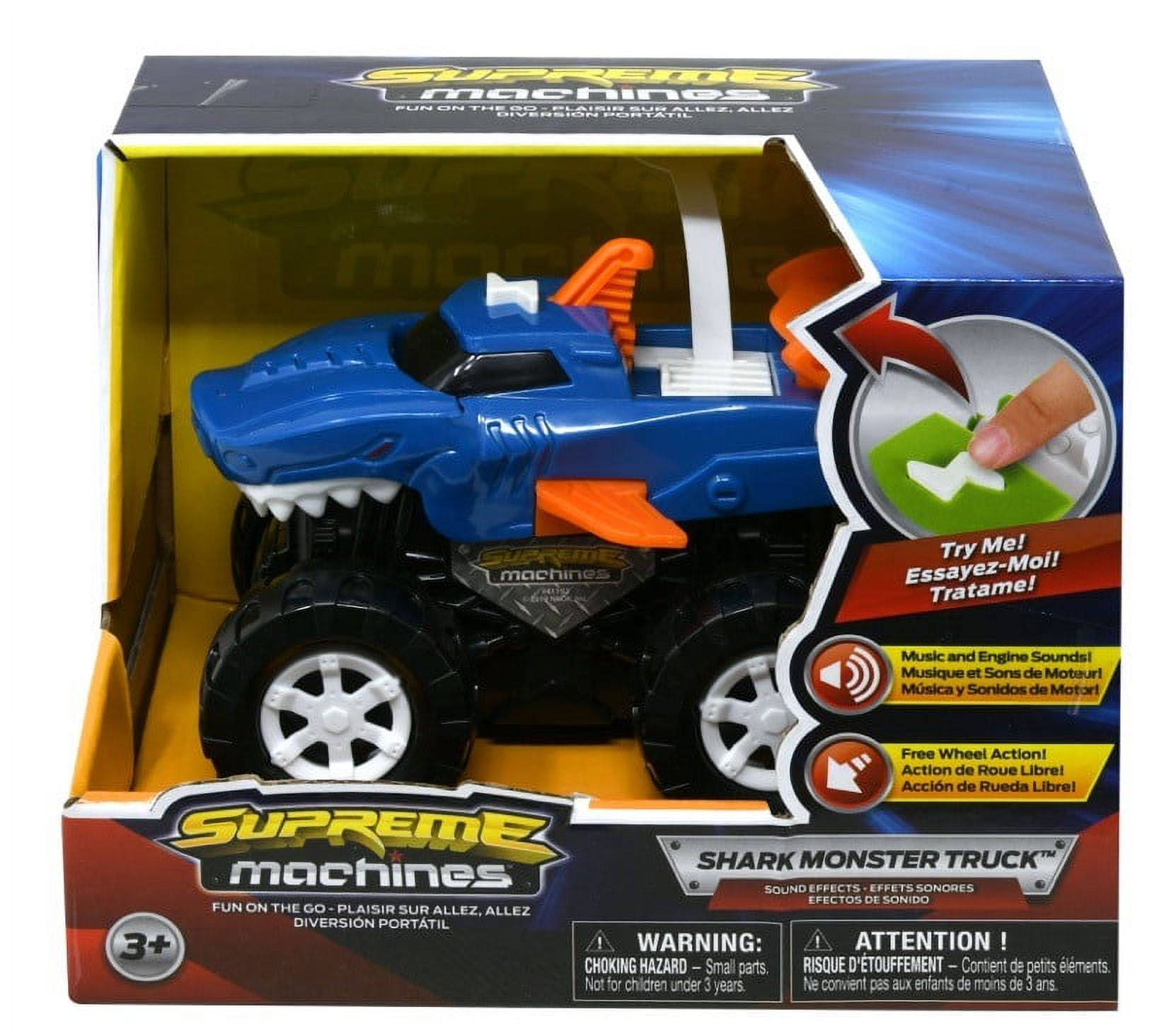 Supreme Machines Shark Monster Truck - Blue Shark Toy Car with Music ...