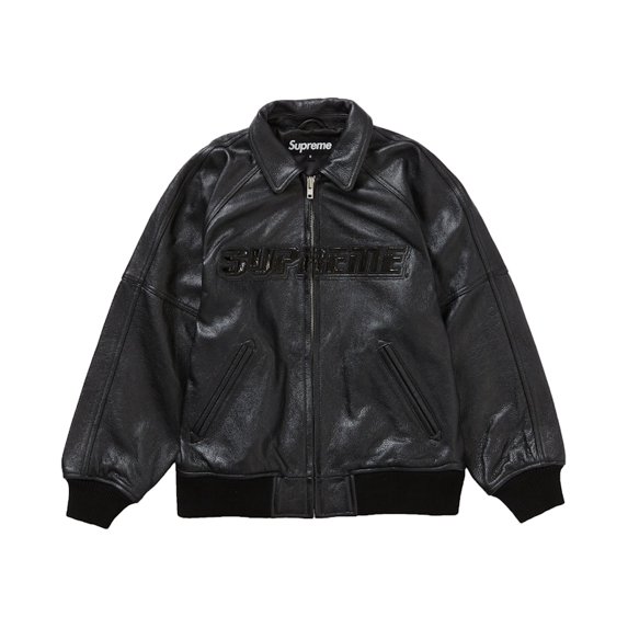 Supreme Men's Silver Surfer Leather Varsity Jacket Black, from StockX ...