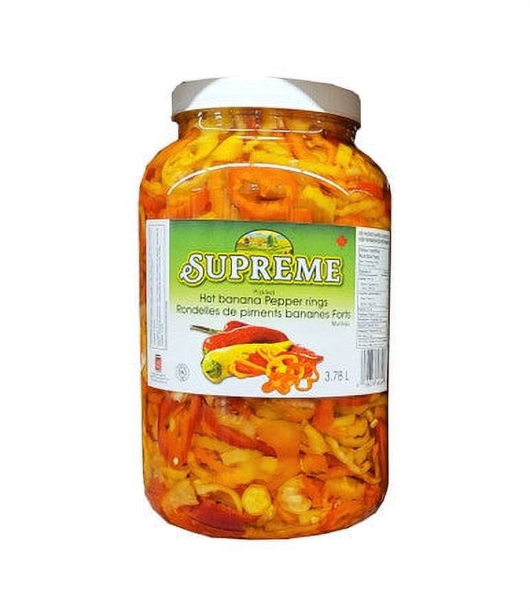 Supreme Pickled Hot Banana Pepper Rings, 3.78L/1 Gallon Jar {Imported ...