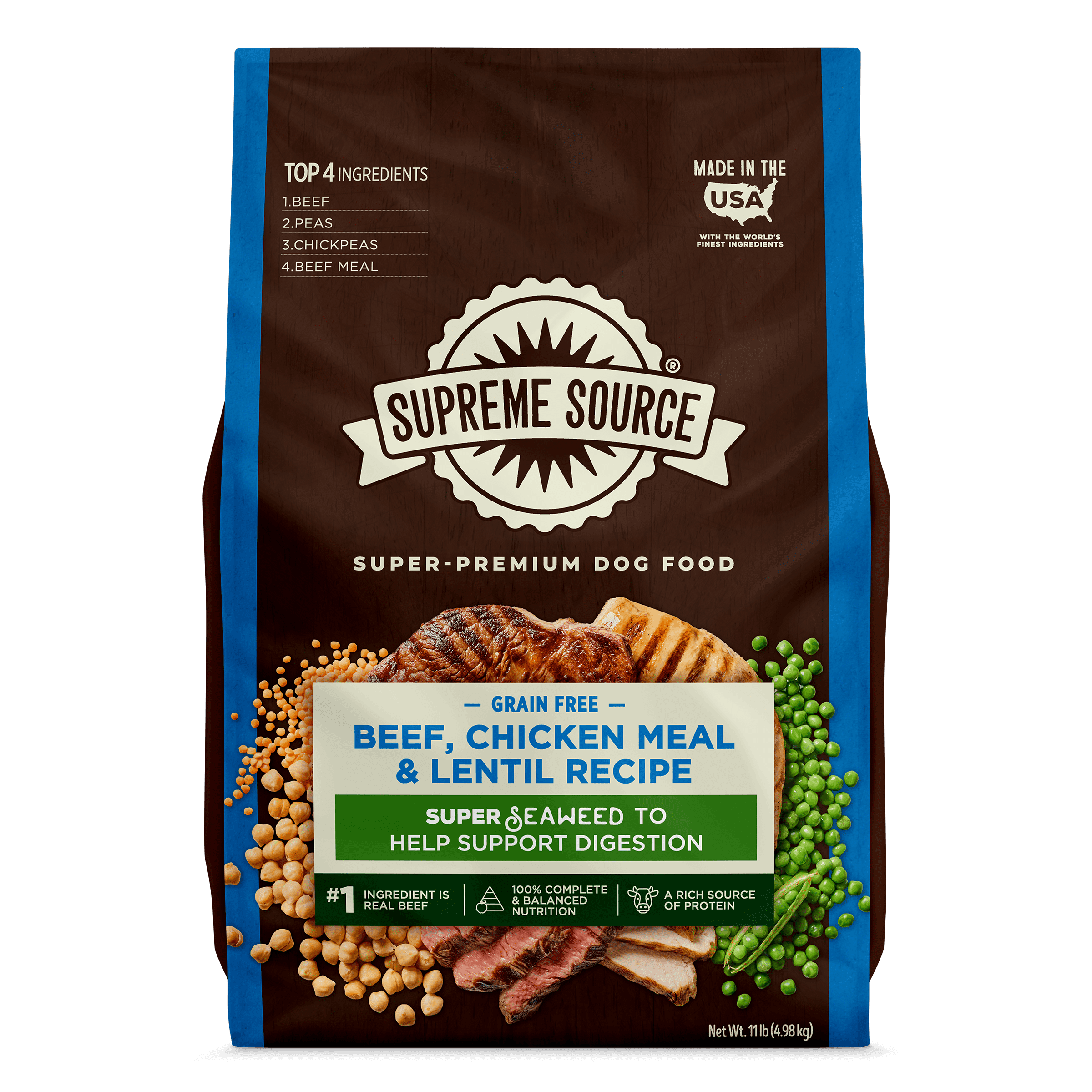 Supreme Source Grain-Free Beef, Chicken Meal & Lentil Recipe Dry Dog ...
