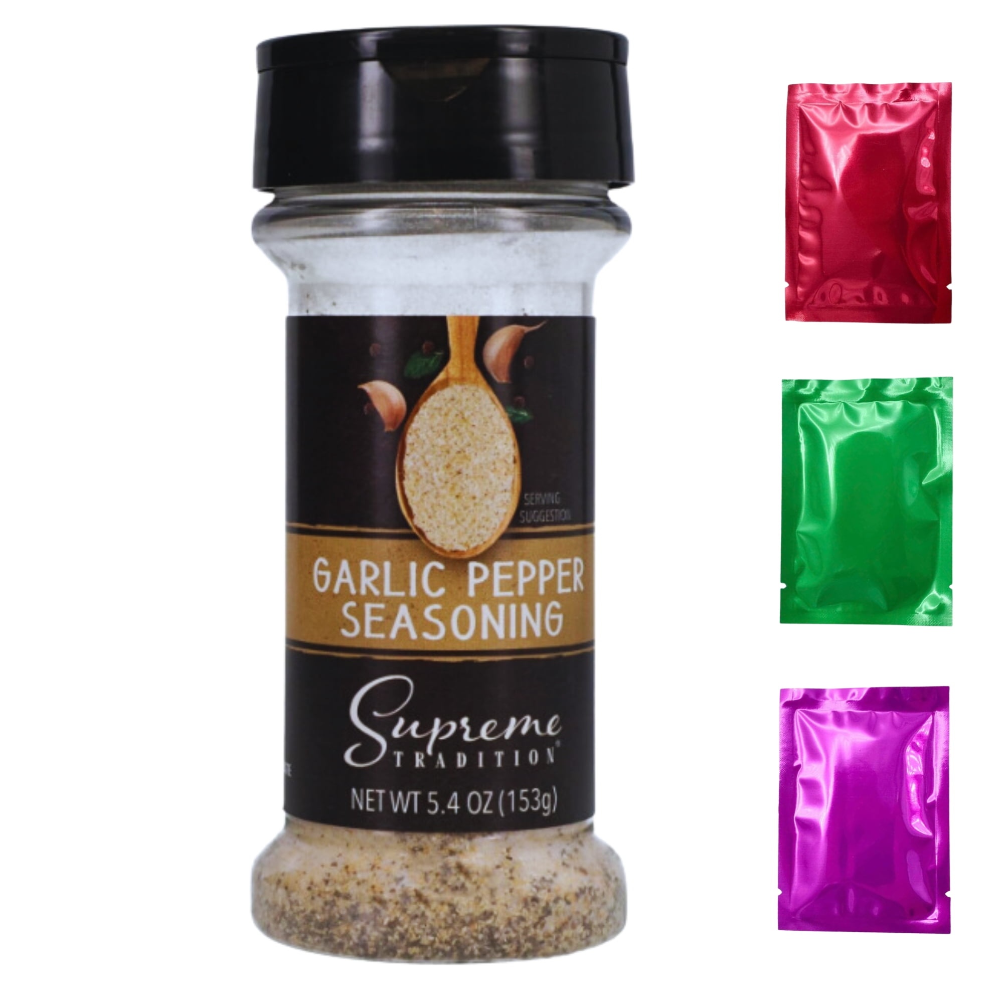Supreme Tradition Garlic Pepper Seasoning, 5.4 oz Shaker Bottle Flavor ...
