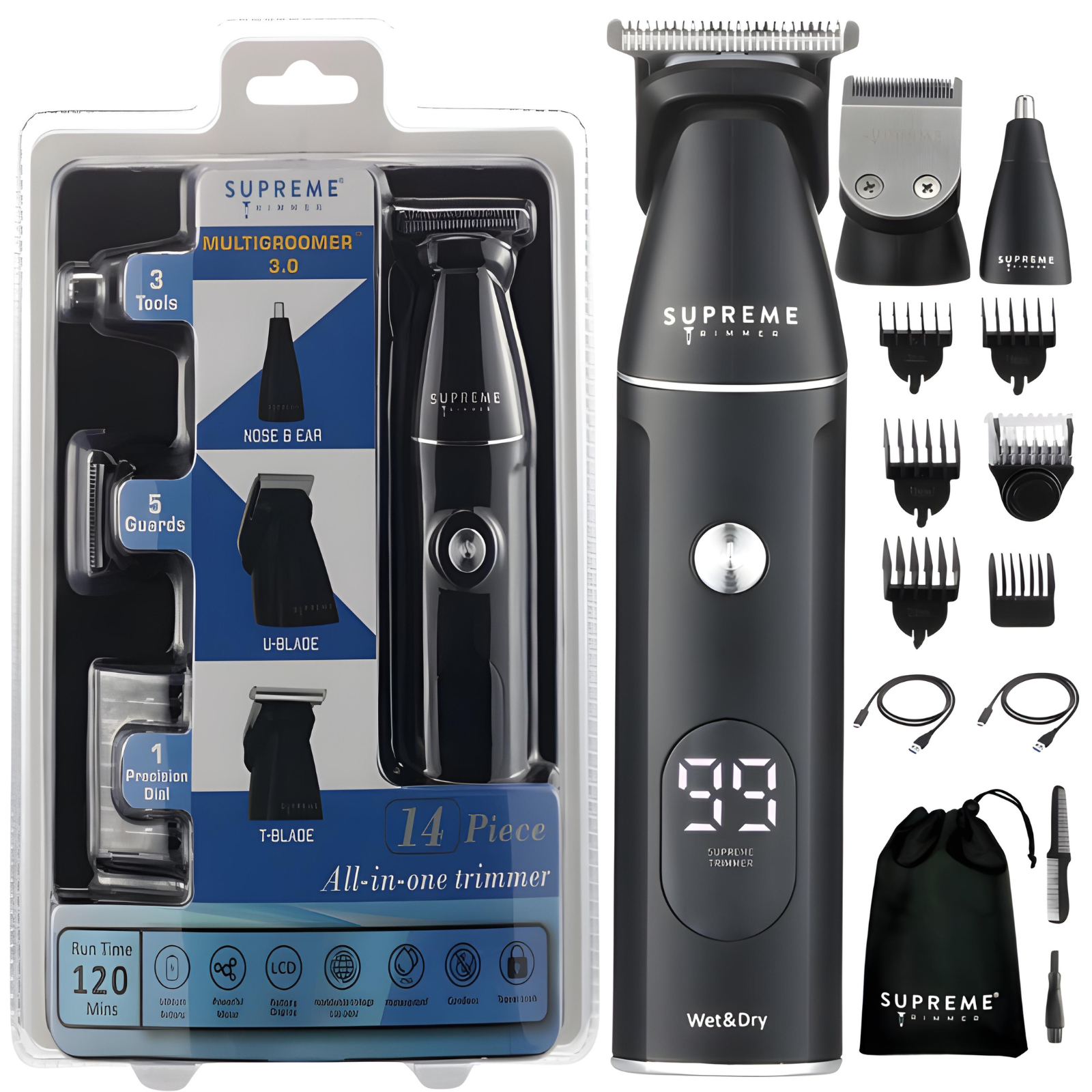 Mens Hair Clipper Beard Trimmer Grooming kit Hair trimmer Mustache ...