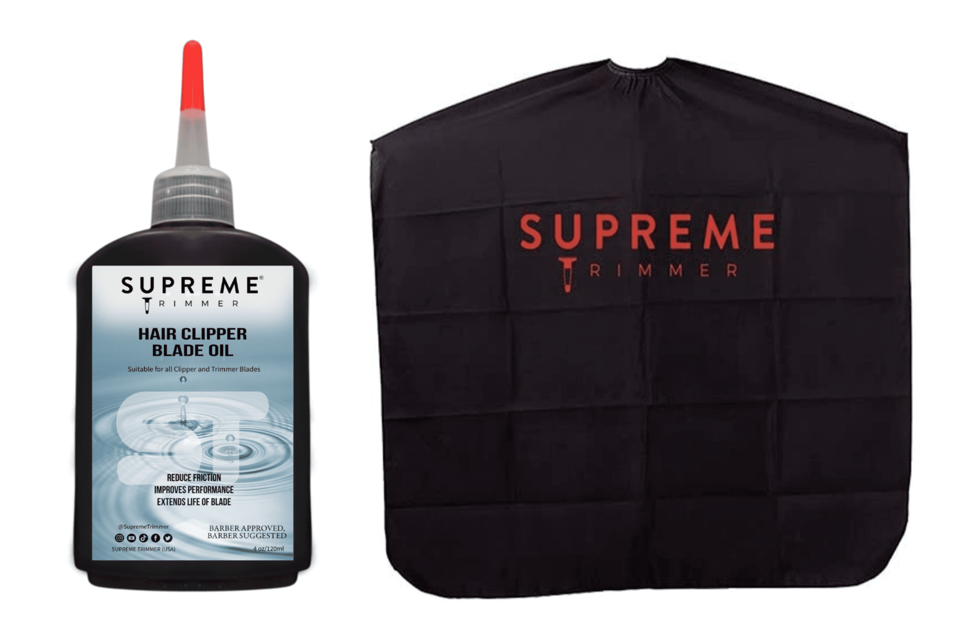 Supreme Trimmer Professional Barber Cape & Clipper Blade Oil | Haircut ...