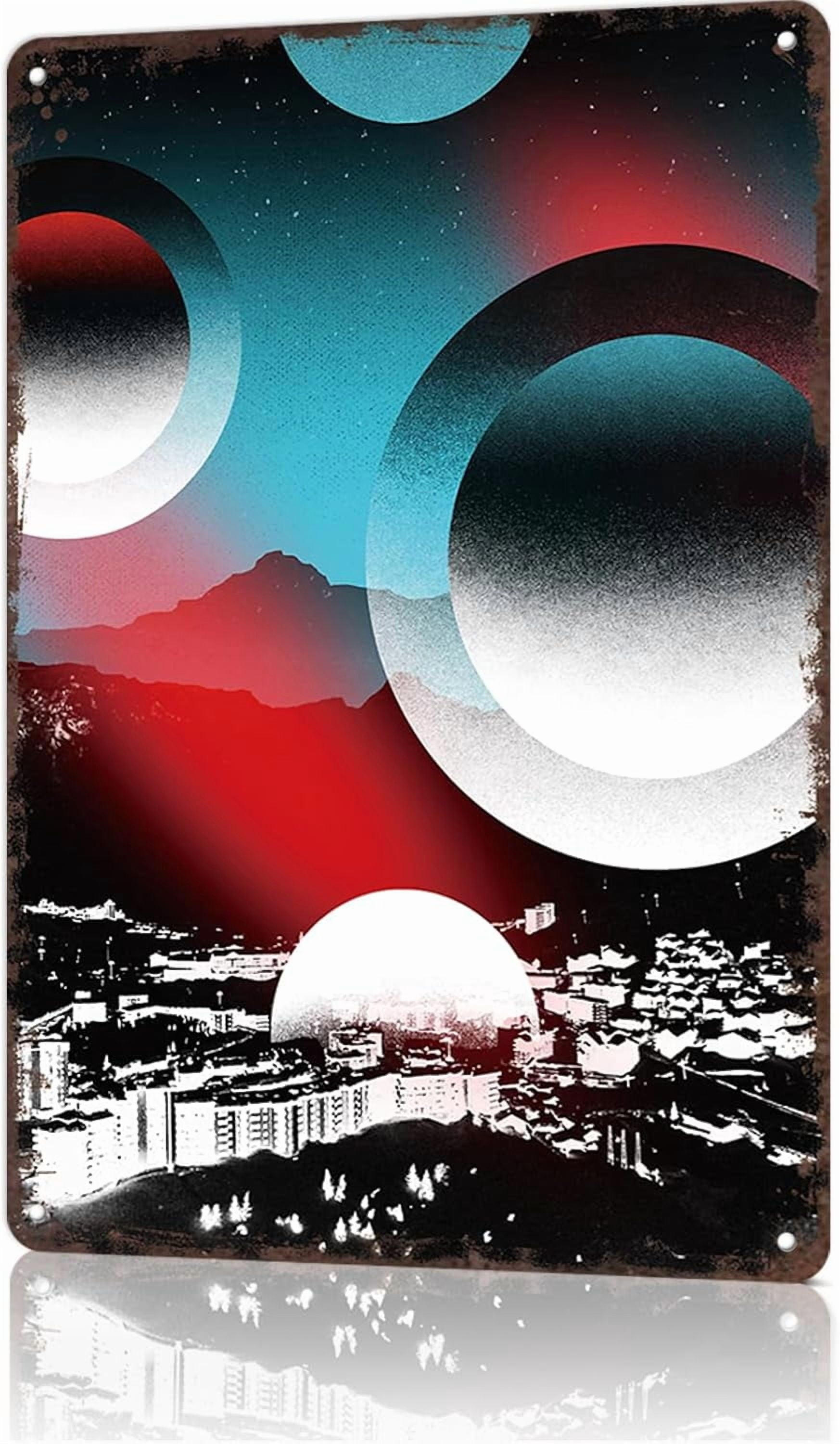 Supreme Universe Vintage City Landscape Metal Tin Sign, Retro Travel ...