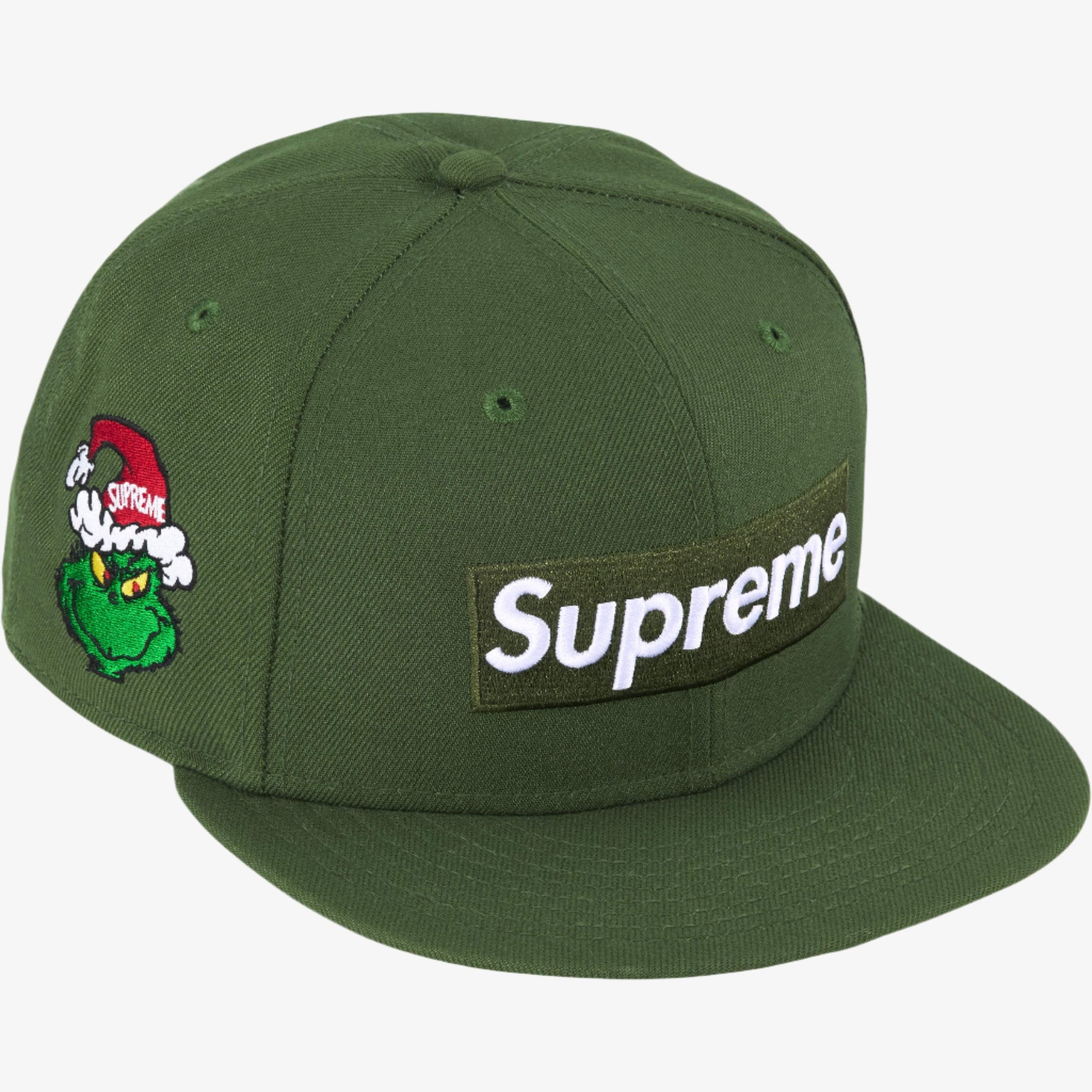 Supreme x New Era 59Fifty Fitted Hat 'Grinch Box Logo' Dark Olive (FW24 ...